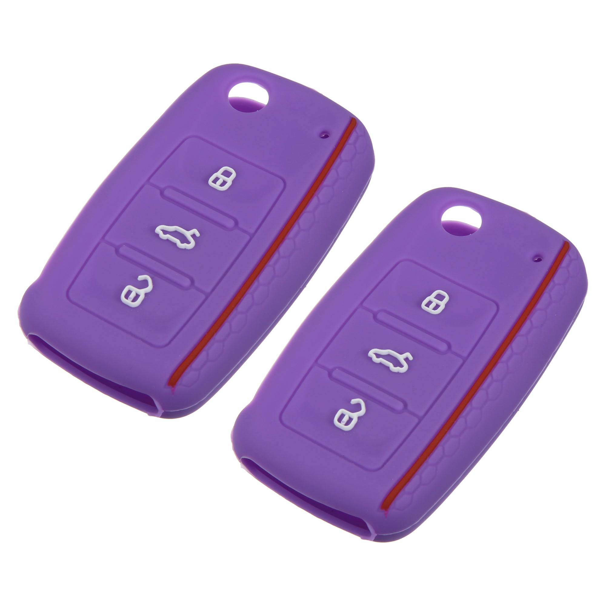 2 Pcs Purple Silicone Keyless Entry Car Remote Control Key Fob Shell ...