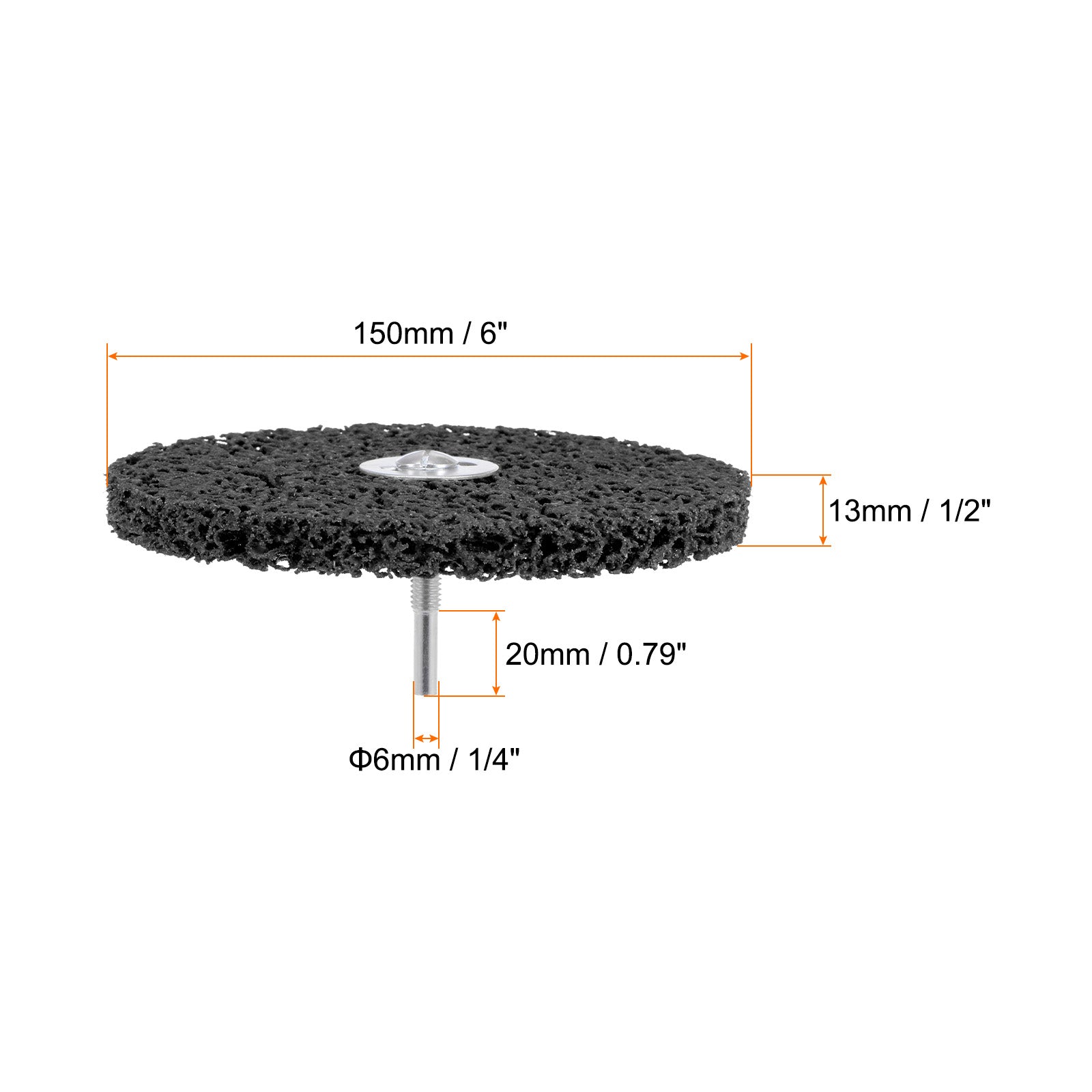 Strip Wheel Stripping Wheels 6"x1/2"x1/4" Shaft for Angle Grinder Black ...