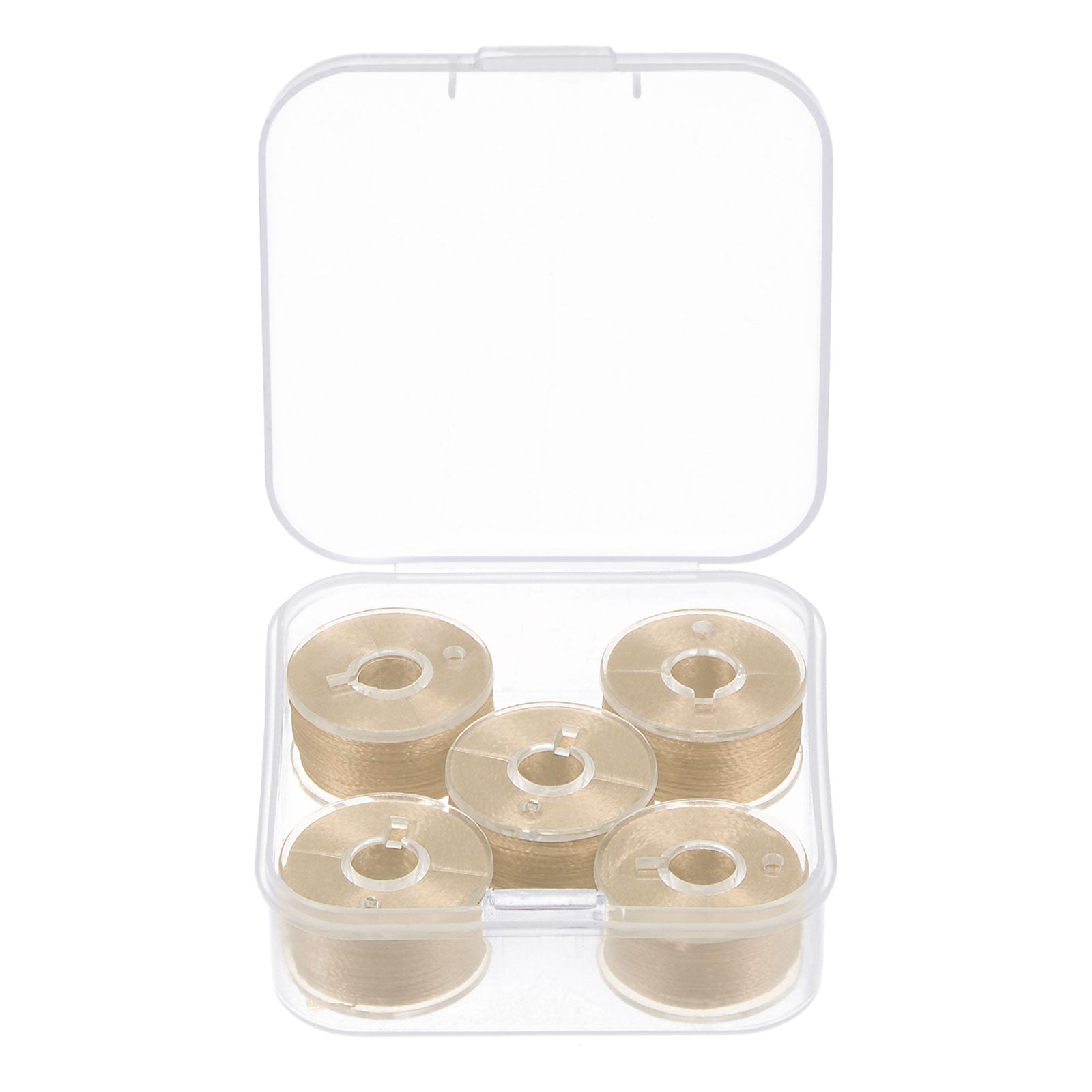 Prewound Sewing Bobbin Thread Set of 5pcs W Storage Plastic Case, Peach ...