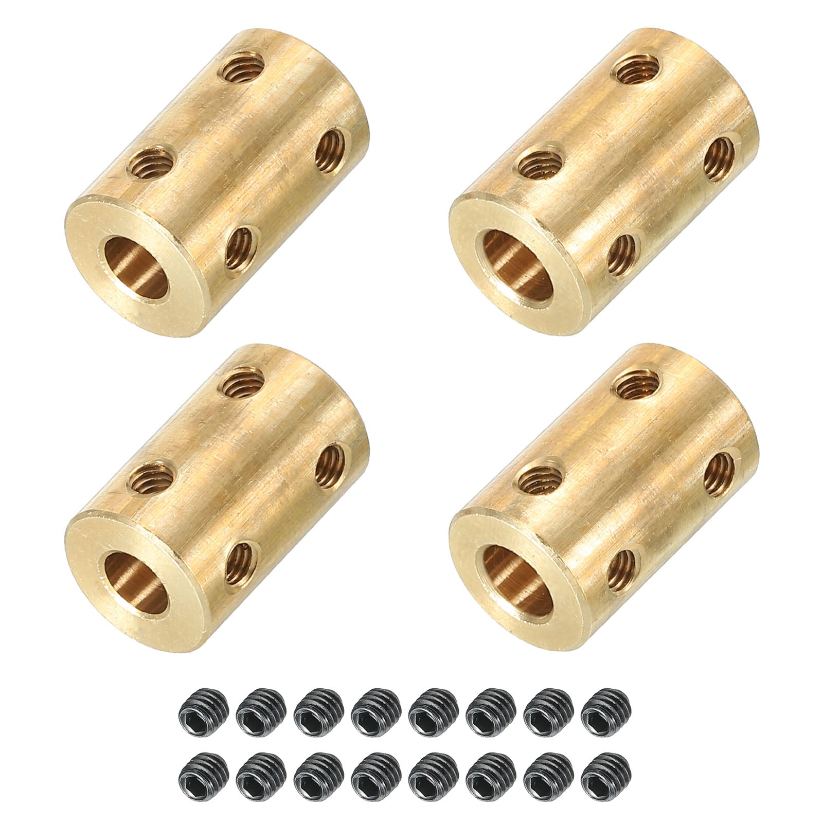 Shaft Coupler L22 x D14 6mm to 8mm Bore Rigid Coupling W Screw 4Pcs ...