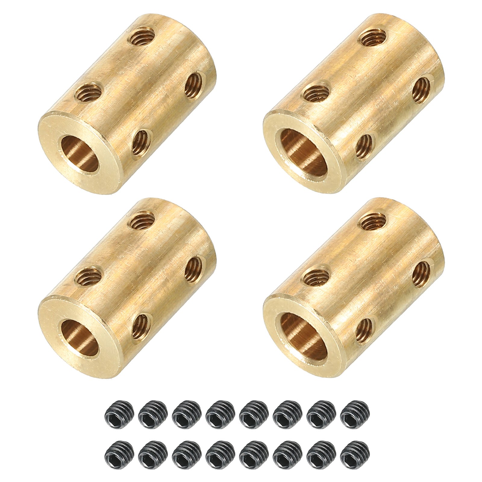 Shaft Coupler L22 x D16 6mm to 10mm Bore Rigid Coupling W Screw 4Pcs ...