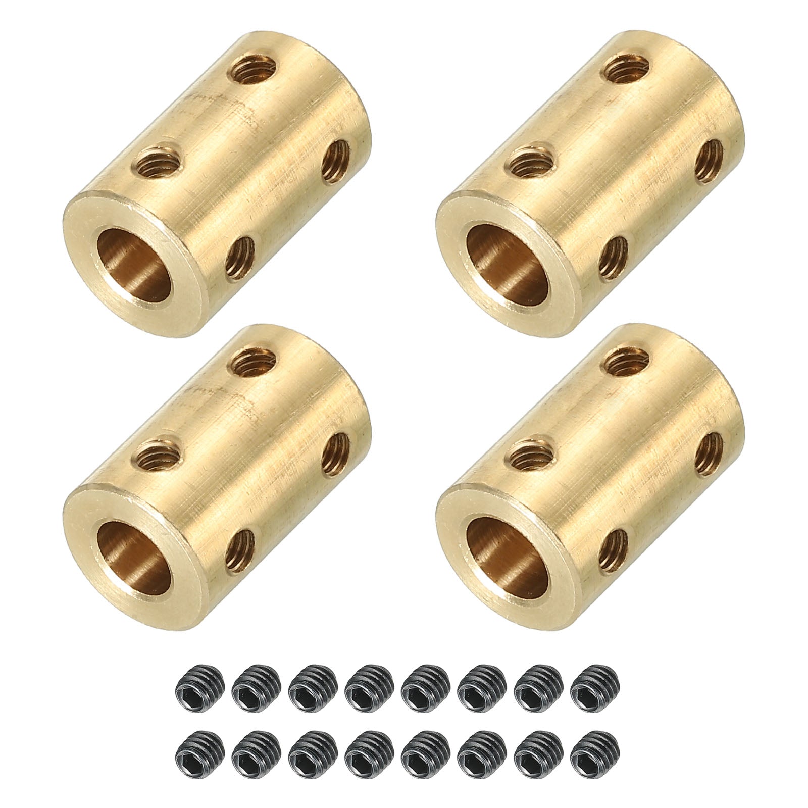 Shaft Coupler L22 x D14 7mm to 8mm Bore Rigid Coupling w Screw 4Pcs ...