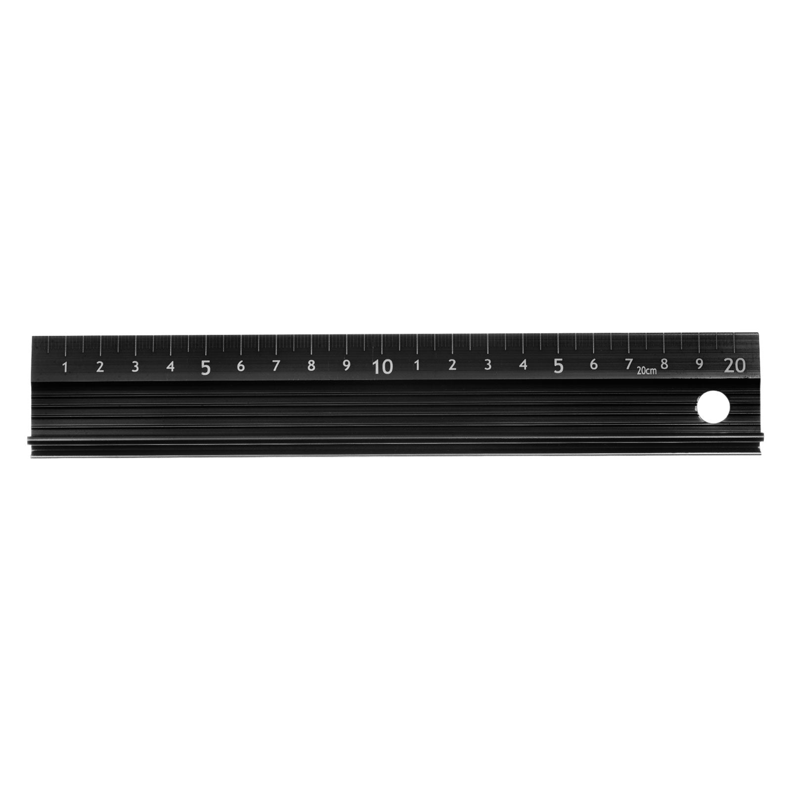 Metal Ruler 20cm Aluminum Alloy Anti Slip Straight Ruler Black | Harfington