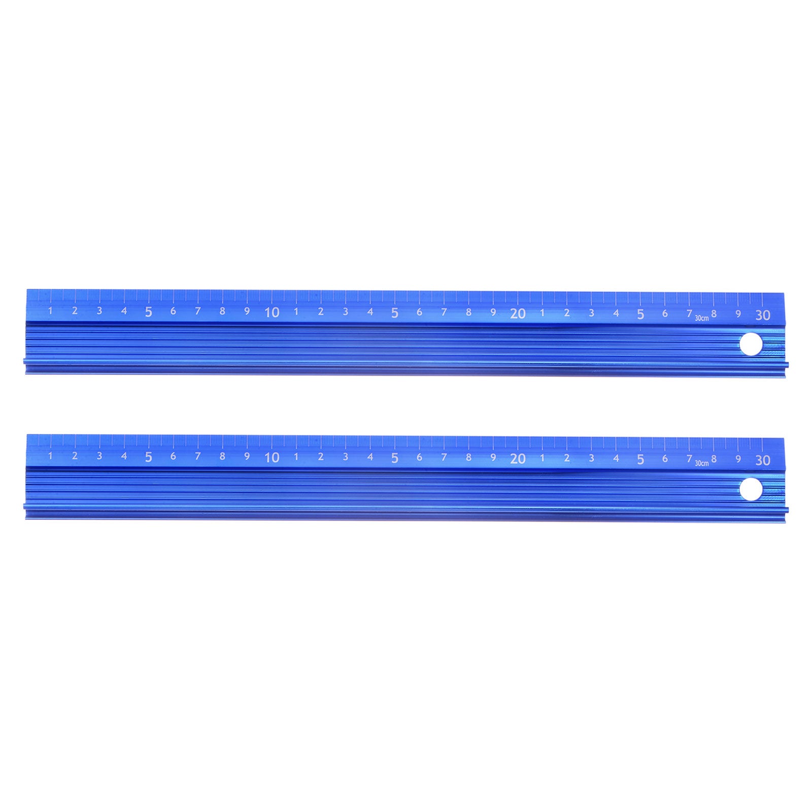 2pcs Metal Ruler 30cm Aluminum Alloy Anti Slip Straight Ruler Blue ...