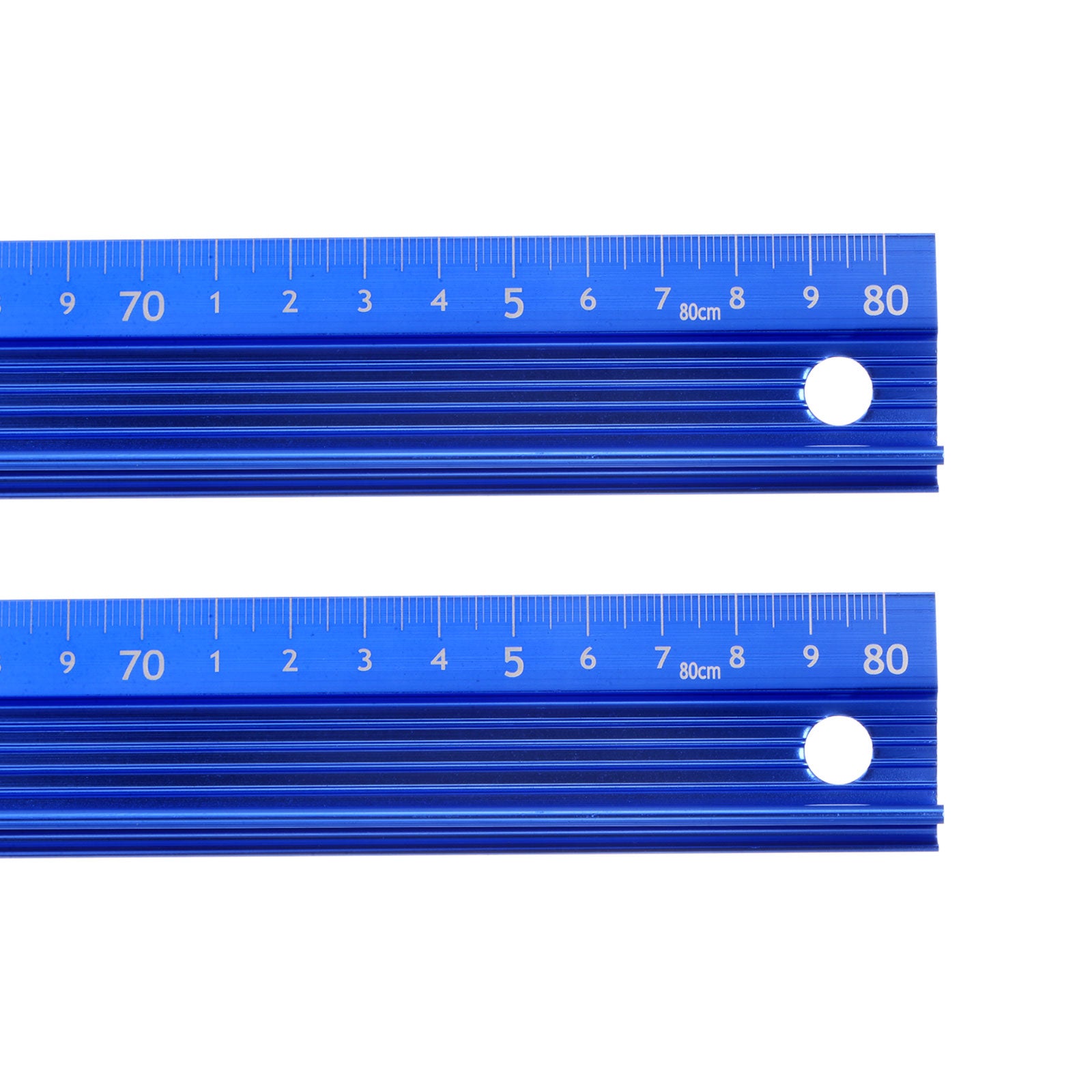 2pcs Metal Ruler 80cm Aluminum Alloy Anti Slip Straight Ruler Blue ...