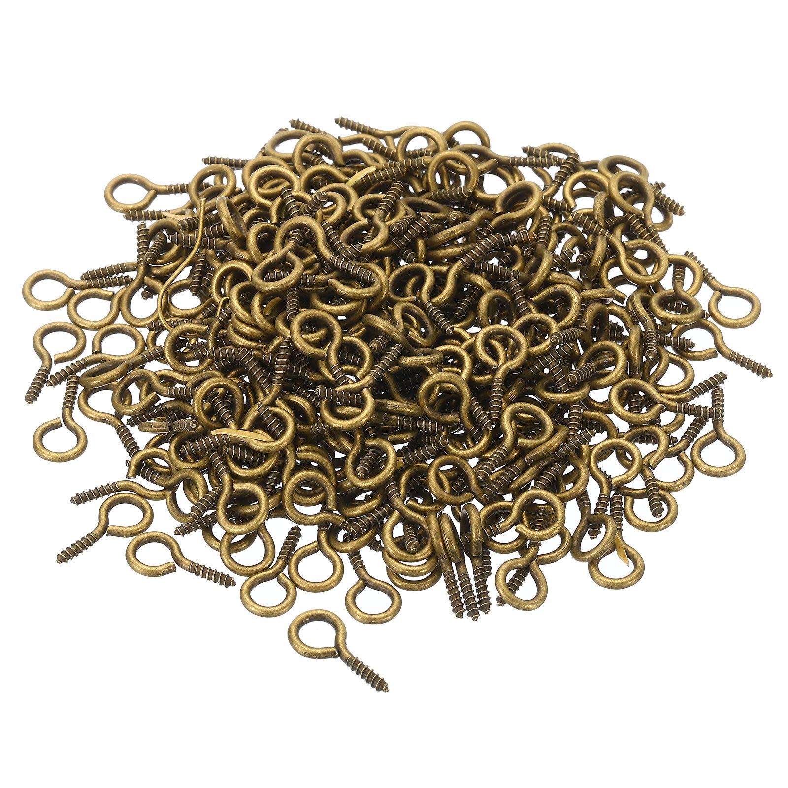 Screw Eyes Pin, 300 Pack 4mm ID x 15mm L Mini Small Eye Hooks for DIY ...