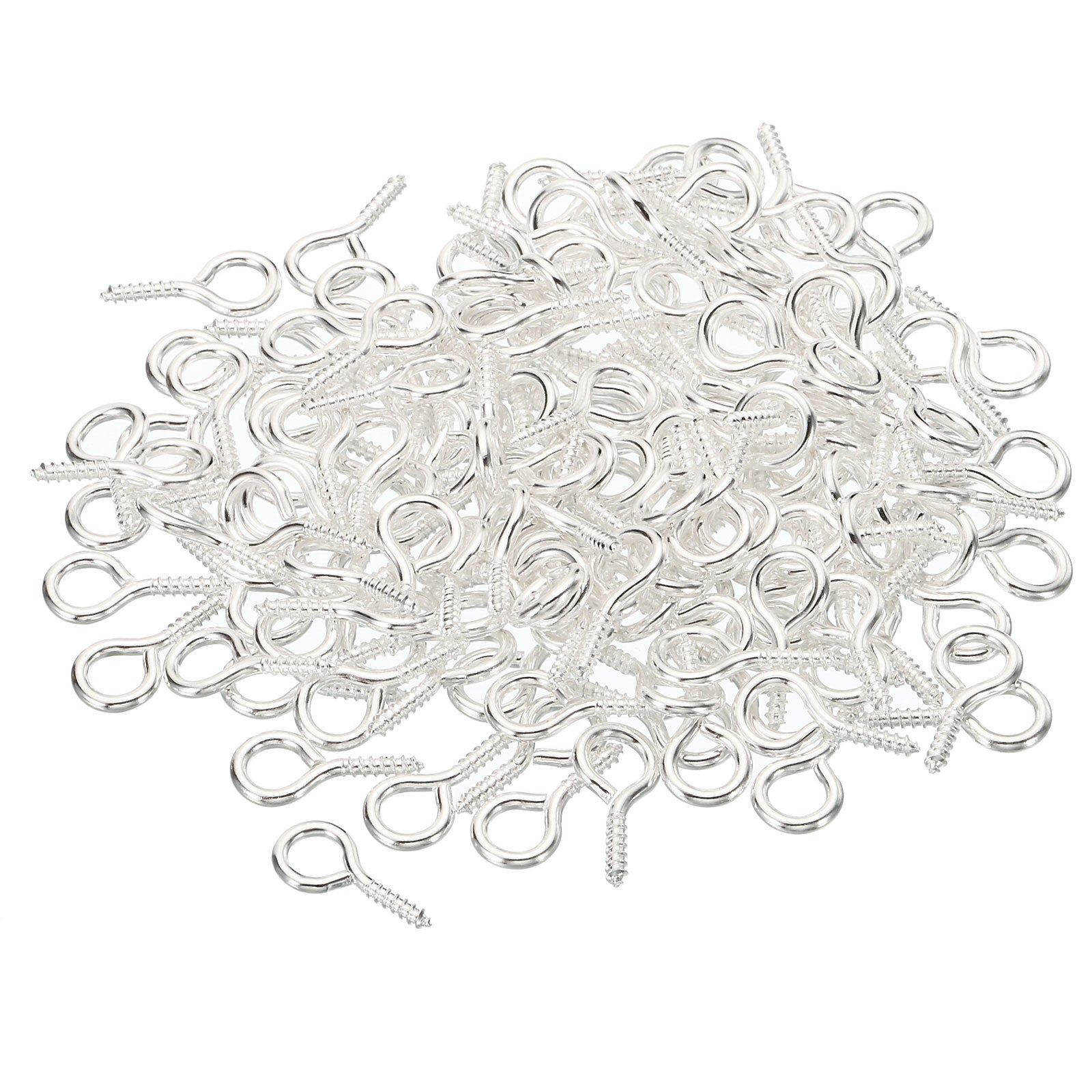 Screw Eyes Pin, 150 Pack 4mm ID x 15mm L Mini Small Eye Hooks for DIY ...