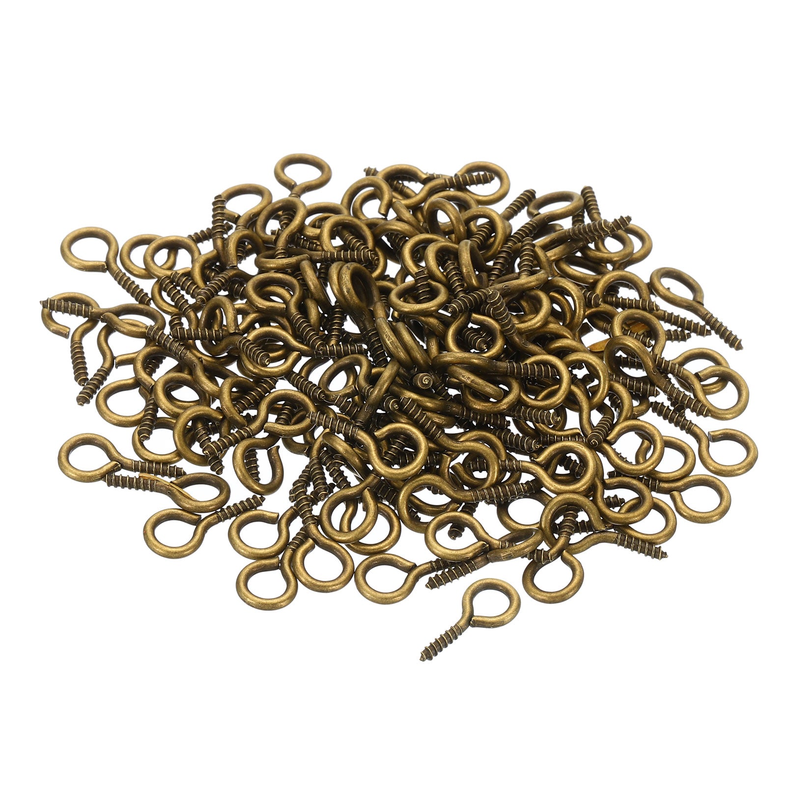 Screw Eyes Pin, 150 Pack 4mm ID x 15mm L Mini Small Eye Hooks for DIY ...