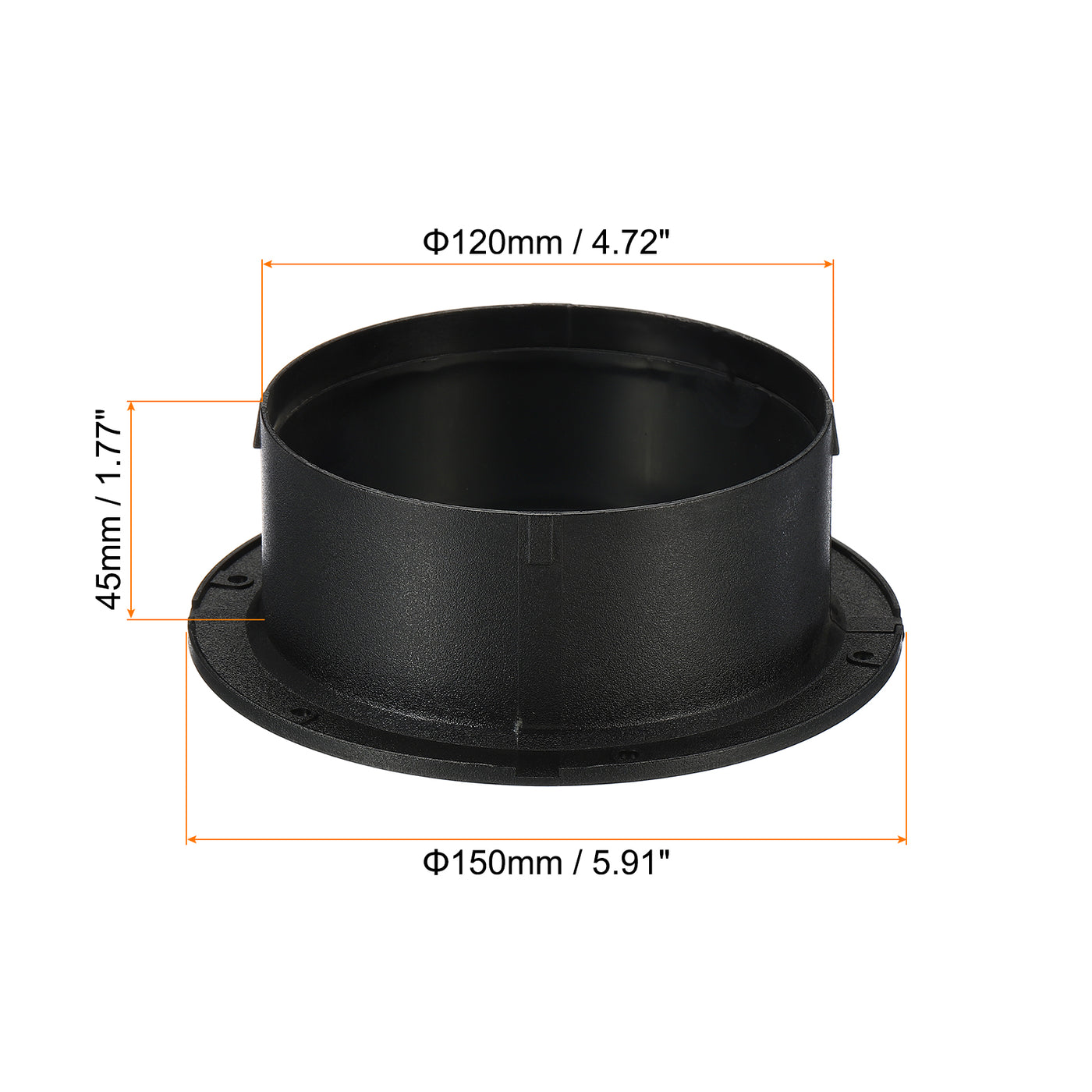 5" Duct Connector Flange, ABS Ducting Airflow Tube Vent Connector for ...