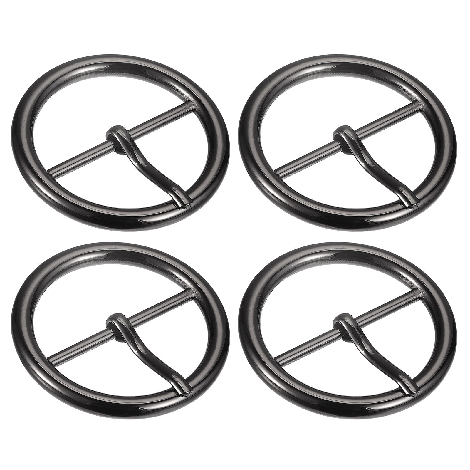 Uxcell 4Pcs 1.46" Single Prong Belt Buckle Round Center Bar Buckles for ...
