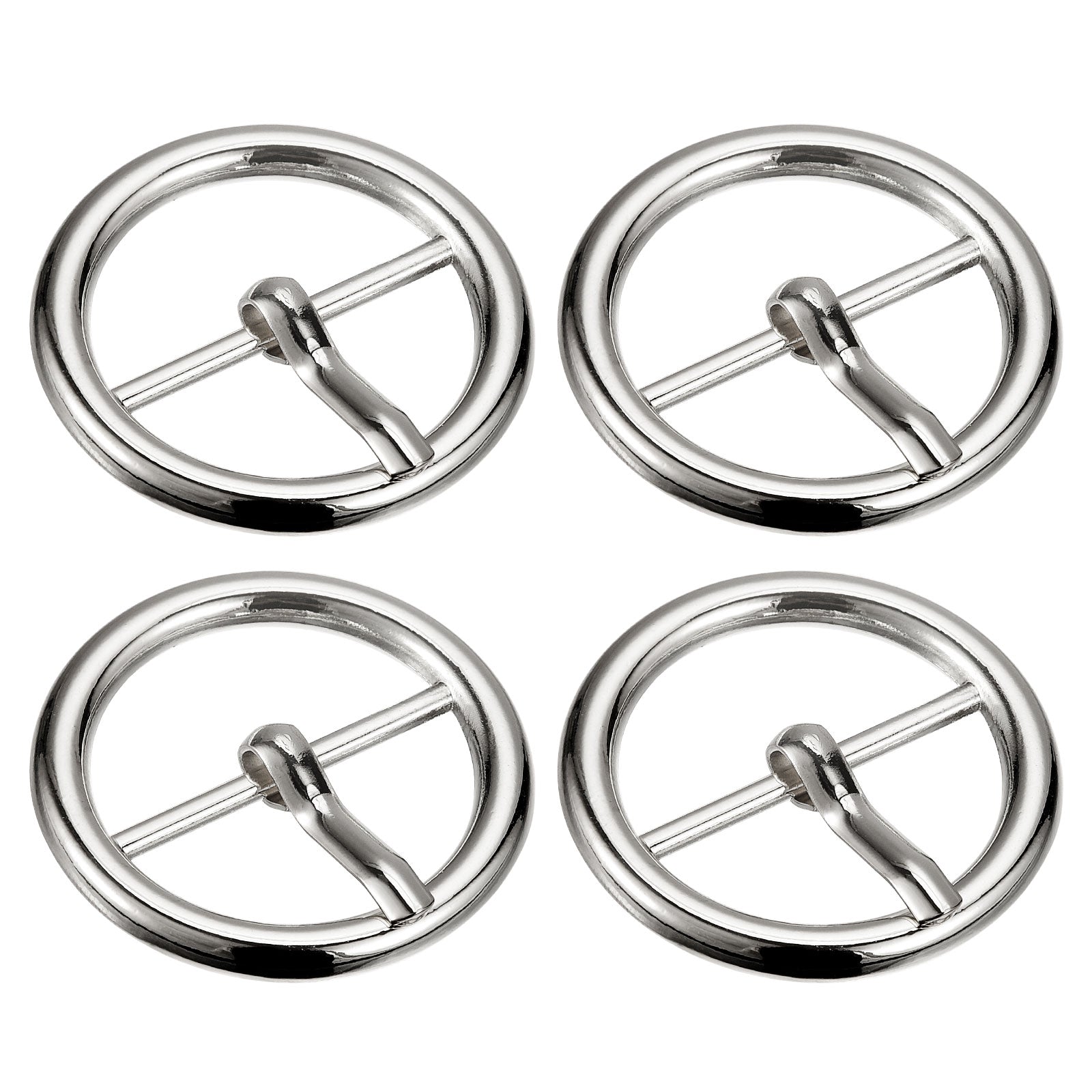 Uxcell 4Pcs 0.94" Single Prong Belt Buckle Round Center Bar Buckles for ...