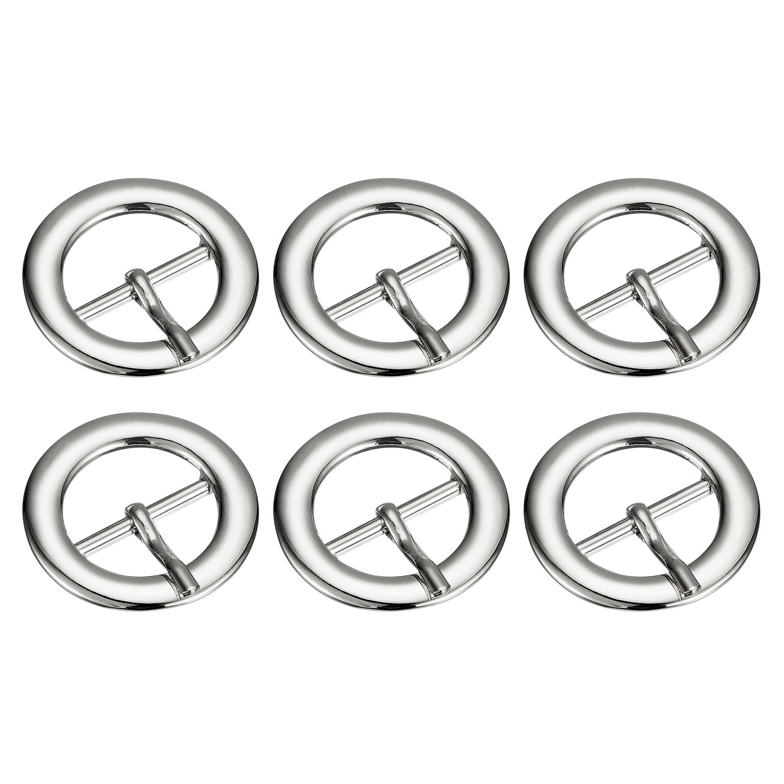 Uxcell 6Pcs 0.94" Single Prong Belt Buckle Round Center Bar Buckles for ...