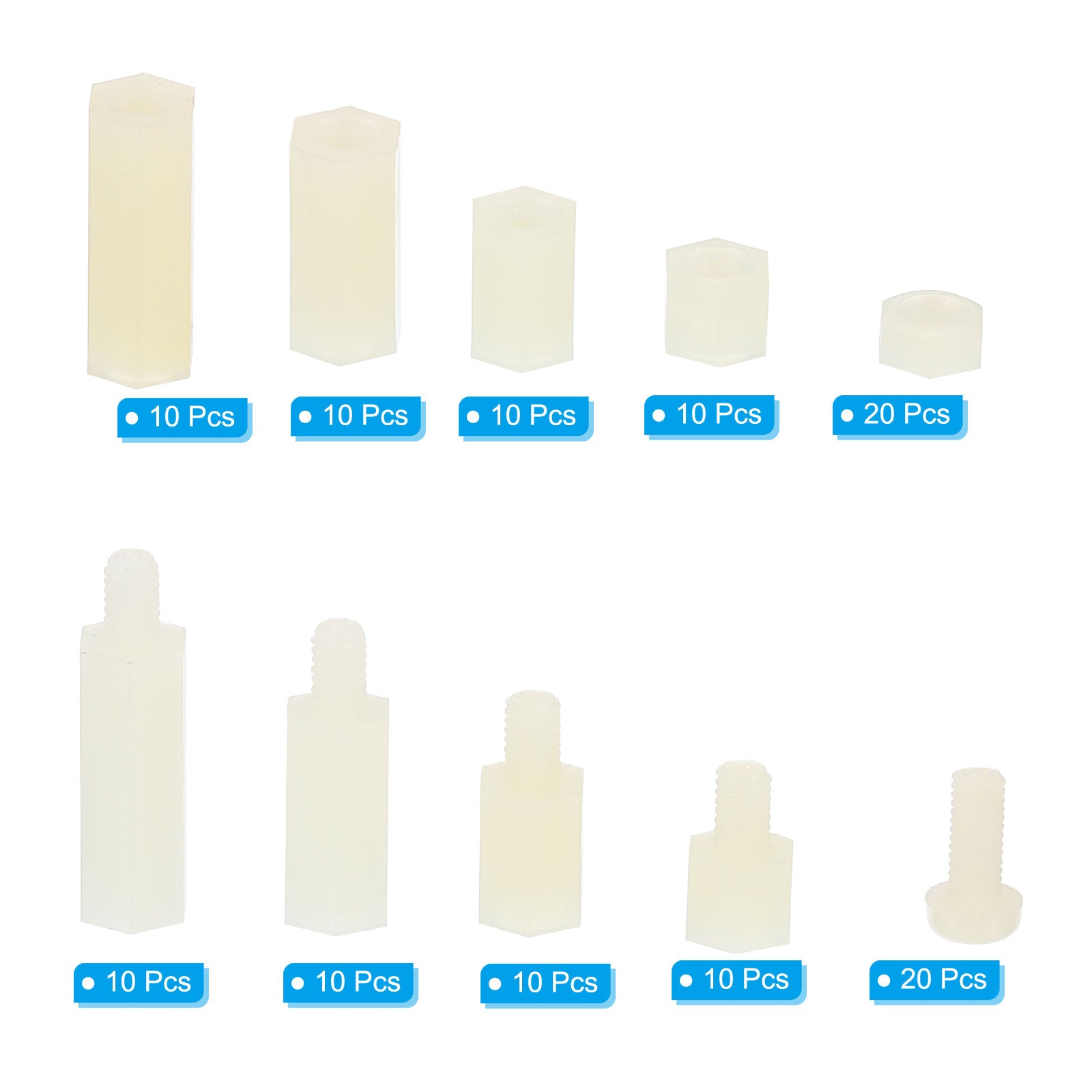 M4 Standoff Screws, 120 Pcs Male Female Nylon Hex Standoff Spacer ...