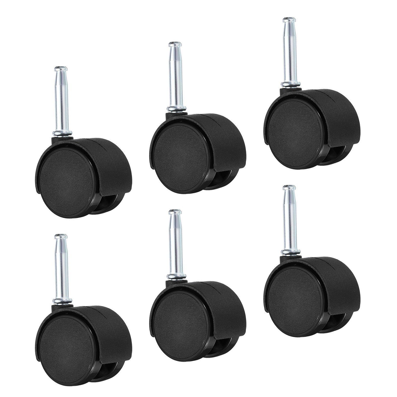 1.5 Inch Swivel Stem Casters, 6 Pack Nylon 360 Degree Insert Swivel ...