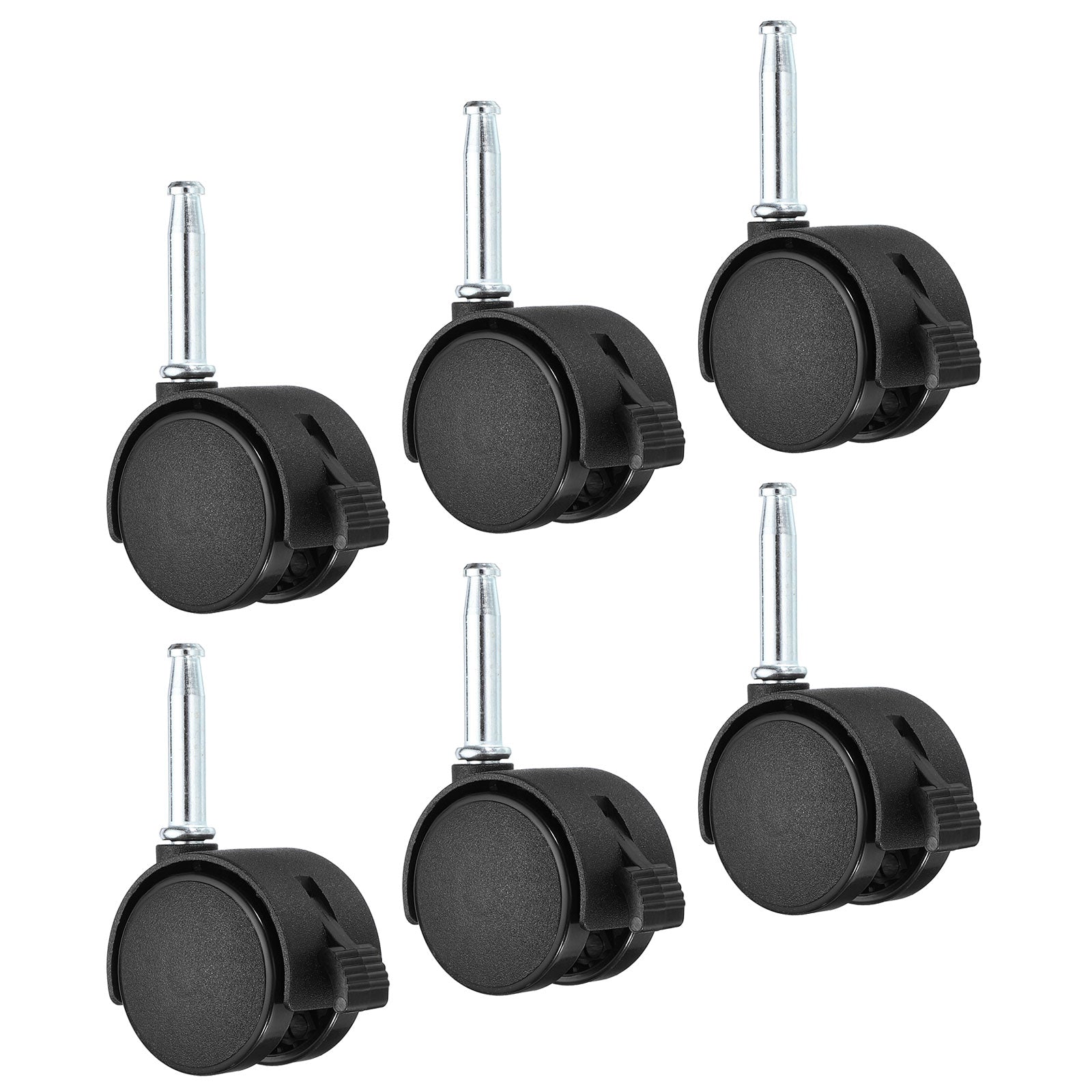 1.5 Inch Swivel Stem Casters, 6 Pack Nylon 360 Degree Insert Swivel ...