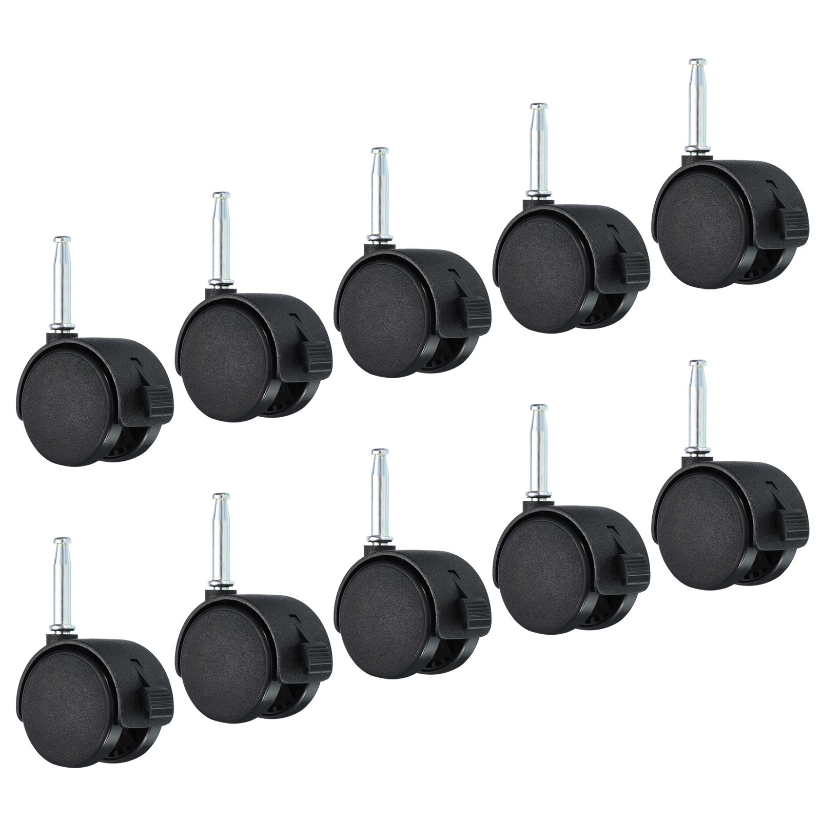 10Pcs 2" Swivel Stem Casters Nylon 360 Degree Insert Stem Wheel with ...