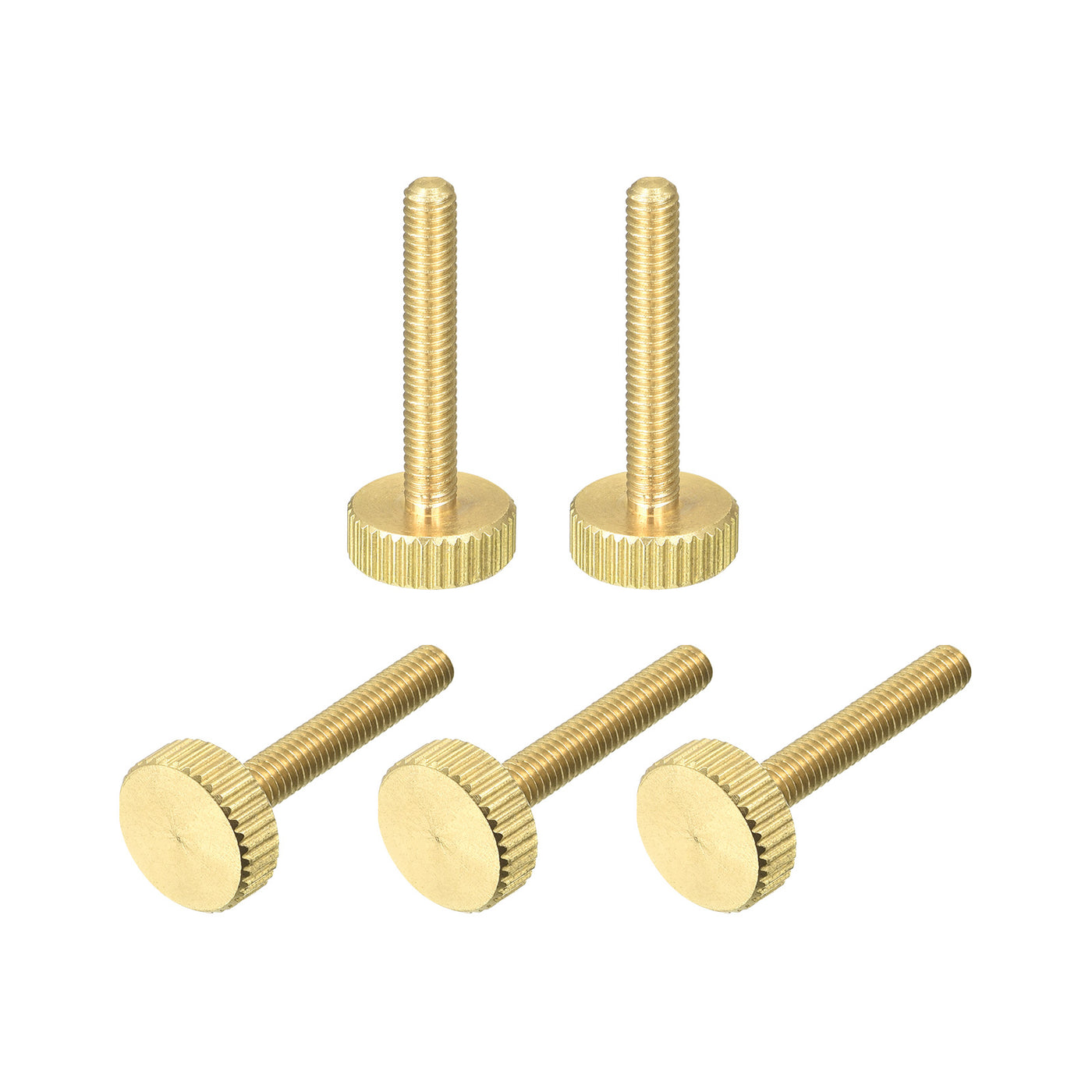 Uxcell Knurled Thumb Screws, M4x25mm Flat Brass Bolts Grip Knobs 12mm ...