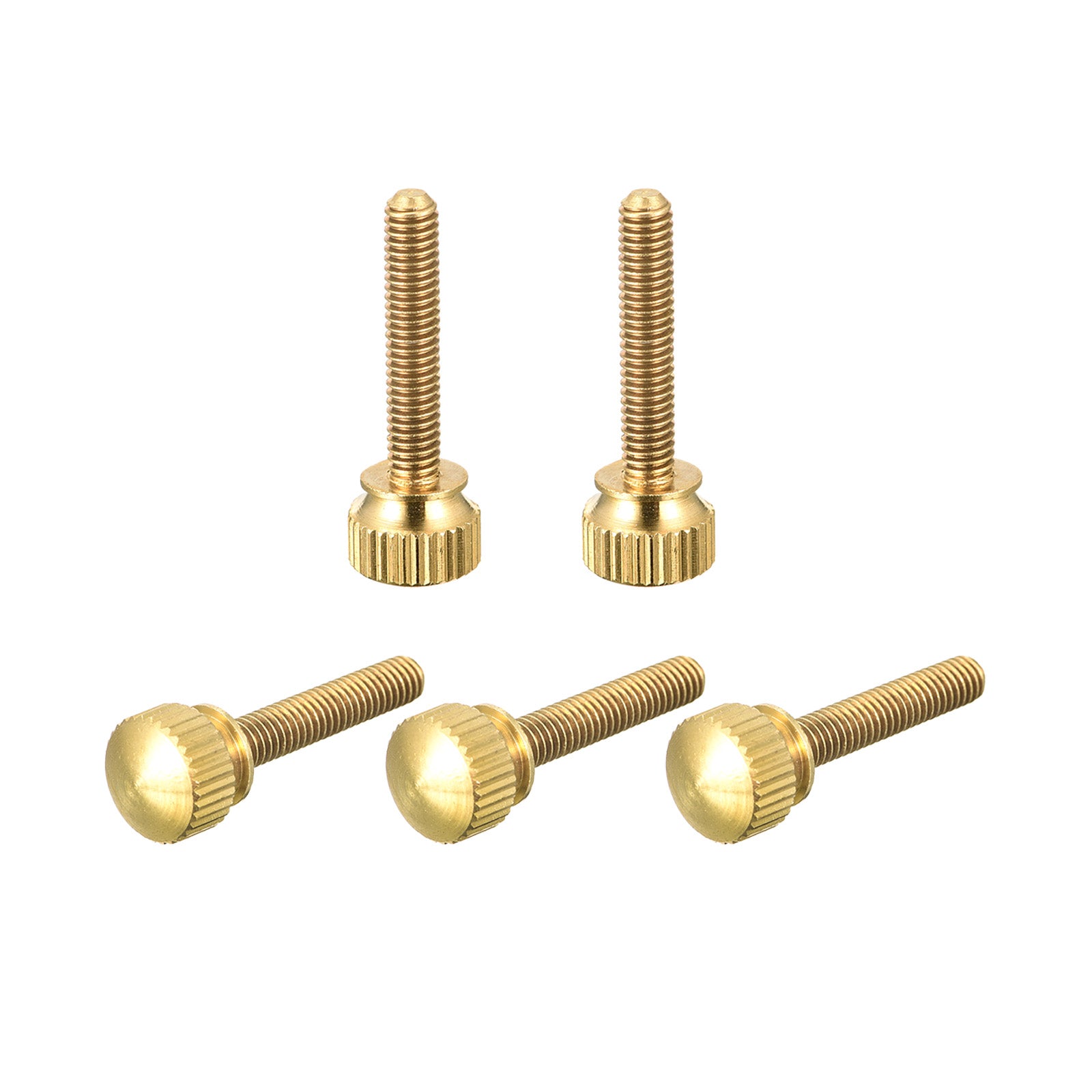 Uxcell 5Pcs Knurled Thumb Screws, M4x25mm Brass Shoulder Bolts Stepped ...