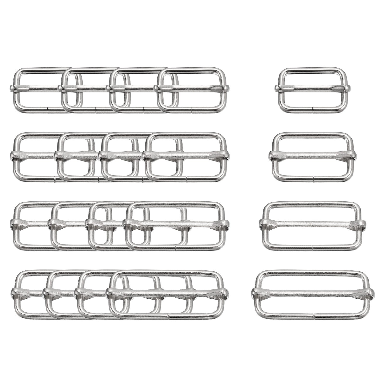 Uxcell Slides Buckles Metal Adjuster Triglides Slide Roller Pin Buckles ...