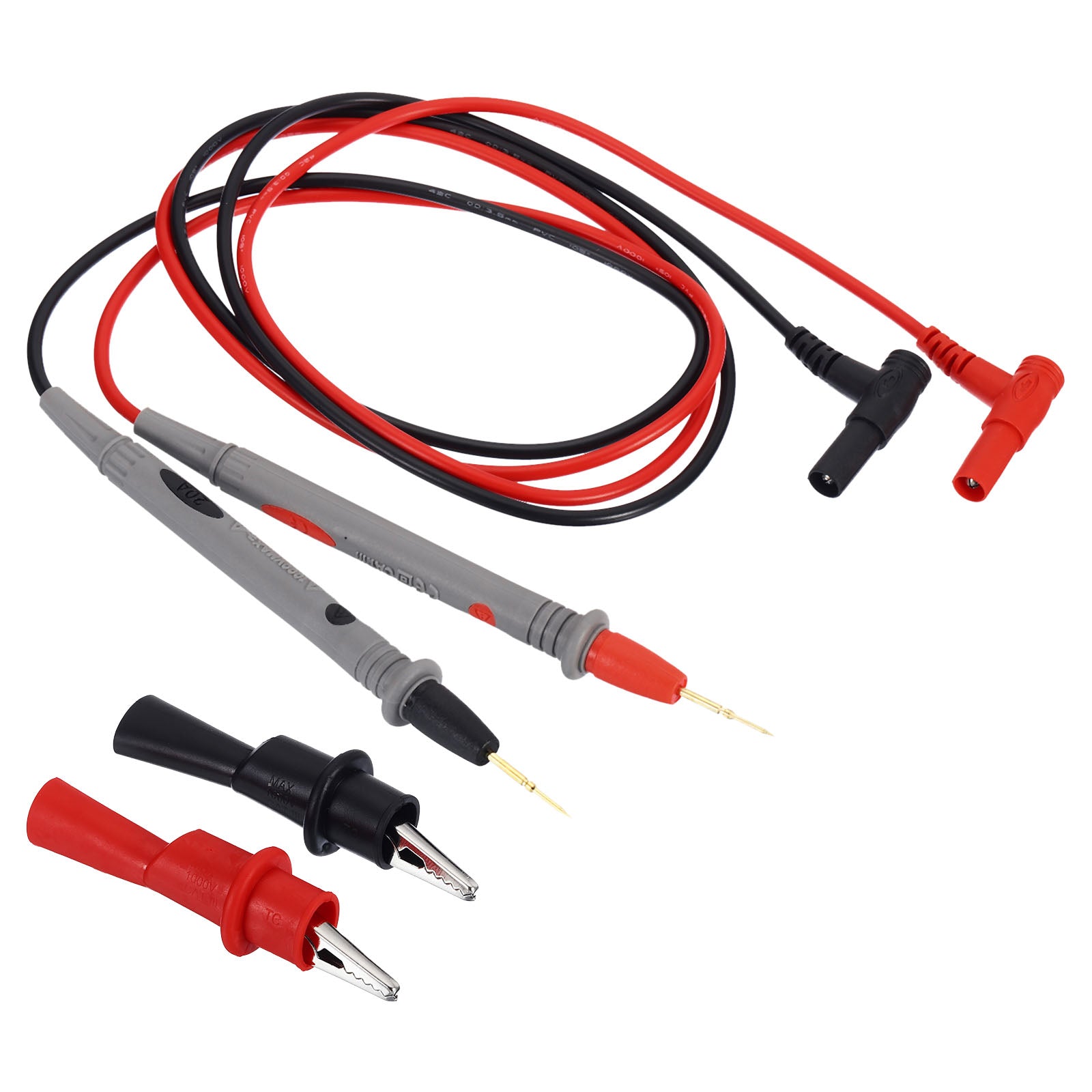 Multimeter Test Leads Set, Banana Plug 1000V 20A Sharp Pen Probe Test ...