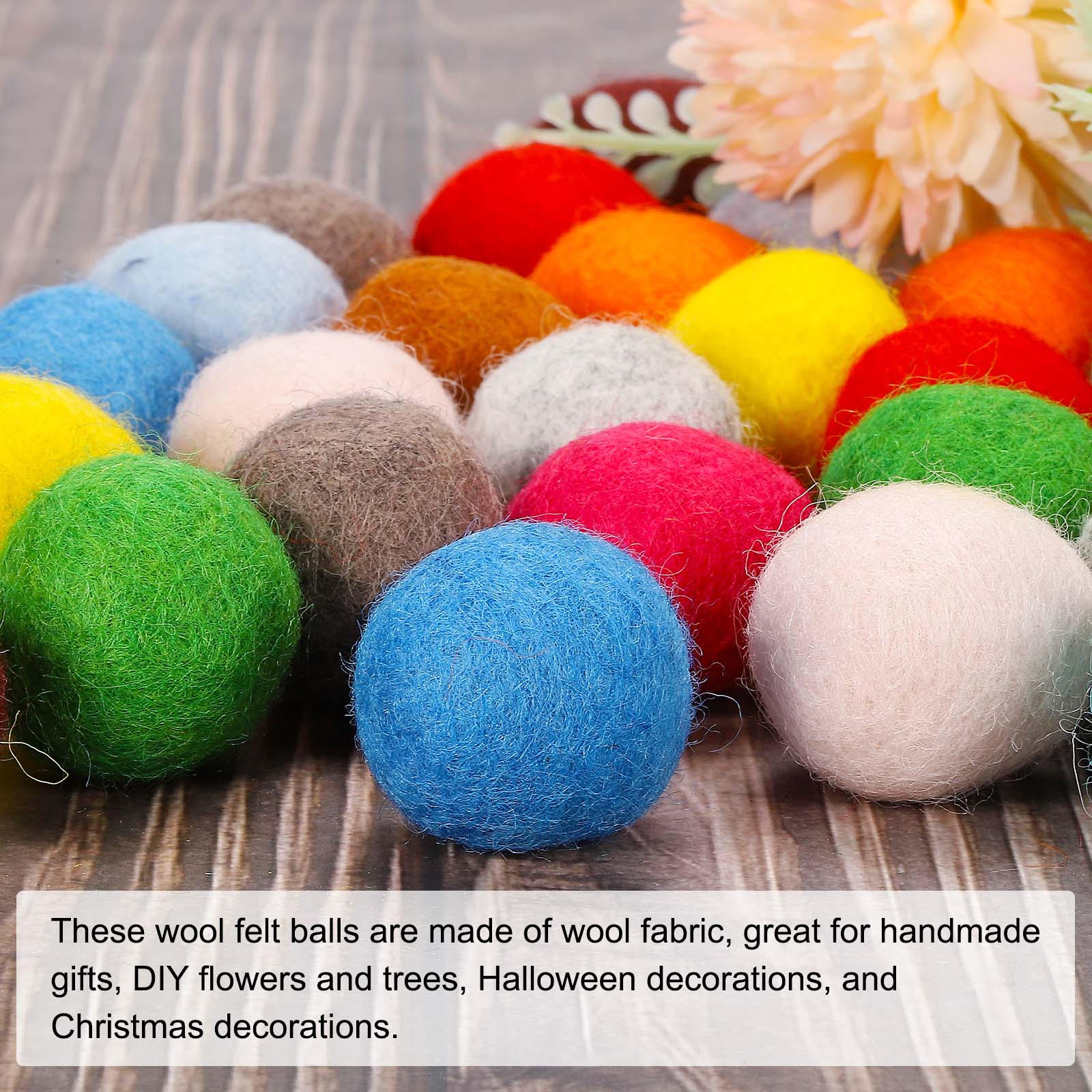 Wool Felt Ball Beads Woolen Fabric 3cm 30mm Grey for Home Crafts 10Pcs ...