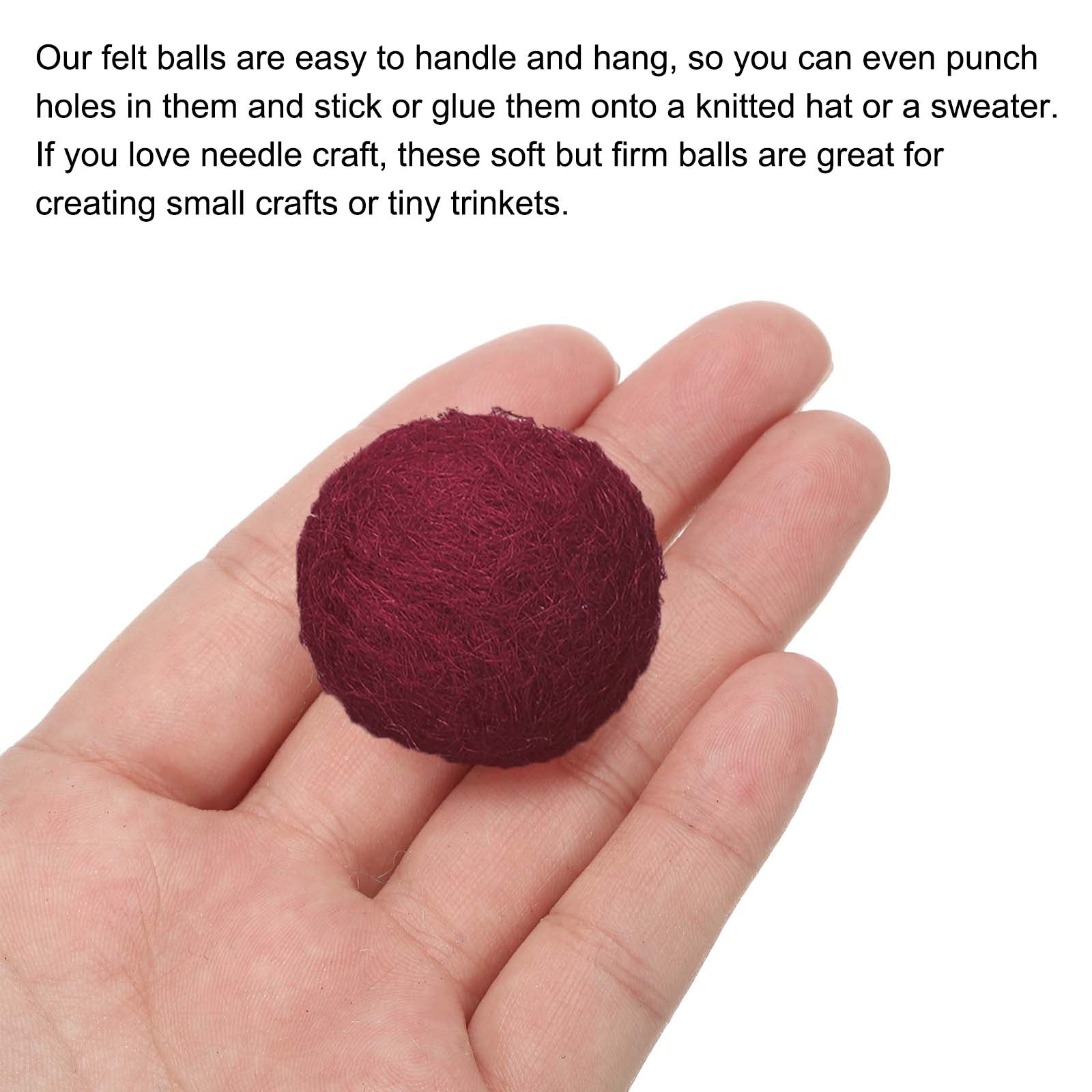 Wool Felt Balls Beads Woolen Fabric 3cm 30mm Dark Red for Home Crafts ...