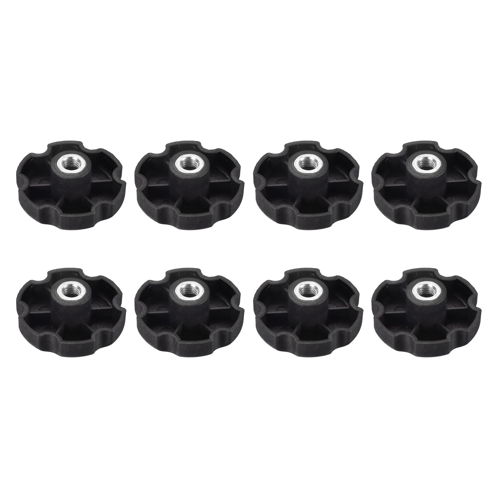Uxcell 8Pcs Female Knob Screws, M8 x 49mm Black Star Knob Clamp Nut for ...