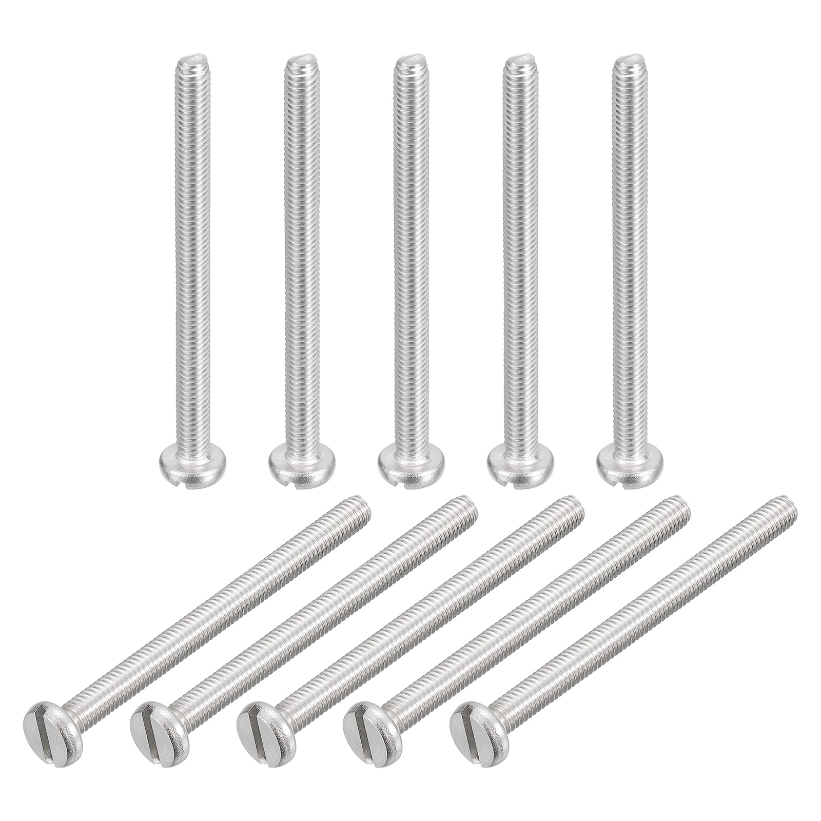 Uxcell 304 Stainless Steel Machine Screws, 20pcs M4x50mm Slotted Pan Head Bolts | Harfington