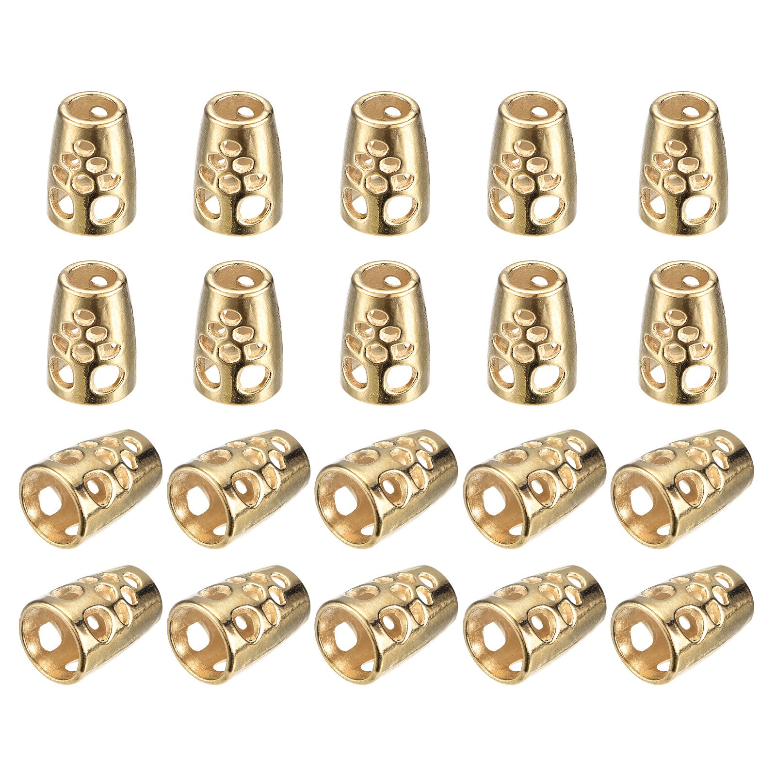 Uxcell 30Pcs 5mm Metal Bell Stopper Conical Cord Ends Lock Fastener ...