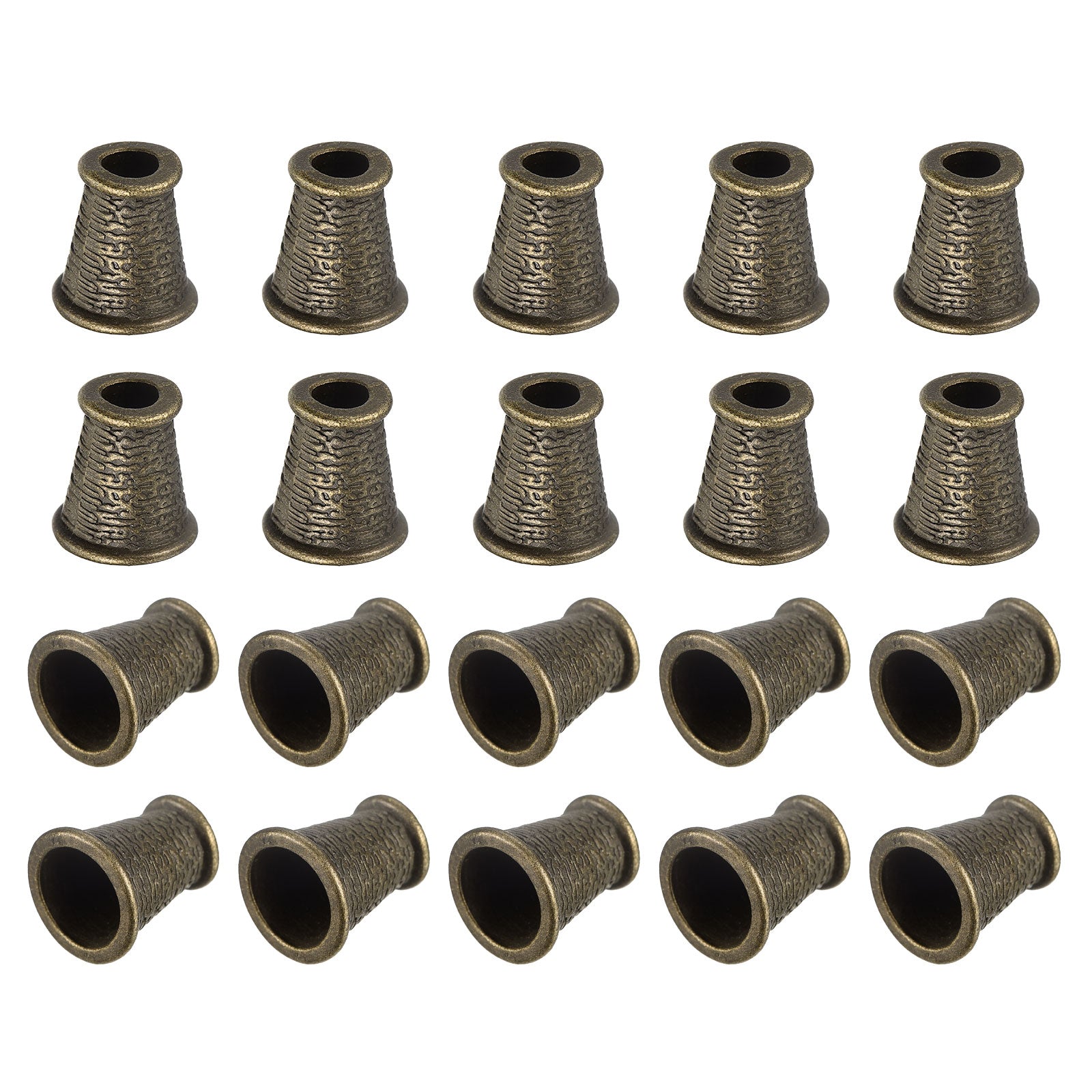 Uxcell 30Pcs 4mm Metal Bell Stopper Conical Cord Ends Lock Fastener ...