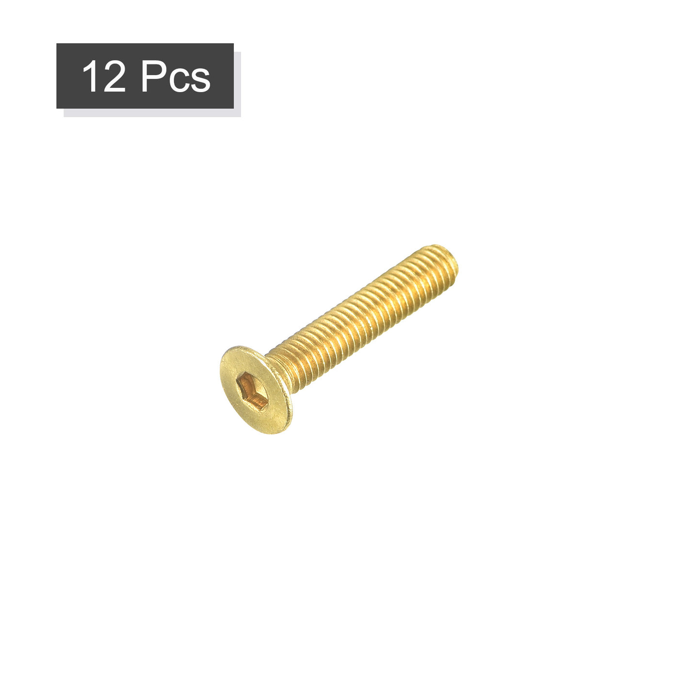 Uxcell Flat Head Socket Cap Screws, M3-0.5x16mm Brass Inner Hex Drive ...