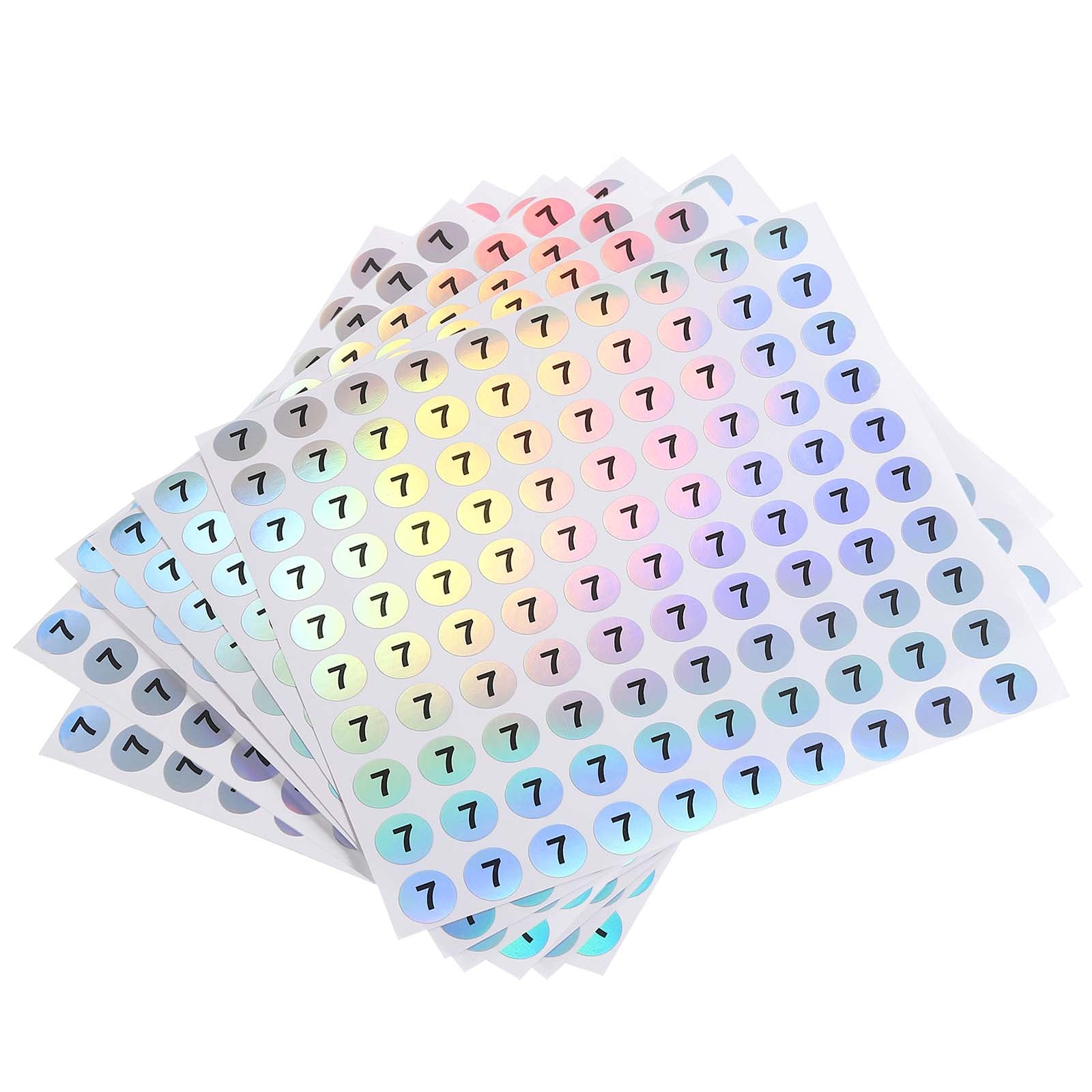 Laser Number Stickers, Number 7 Round Self Adhesive Reflective Sticker ...