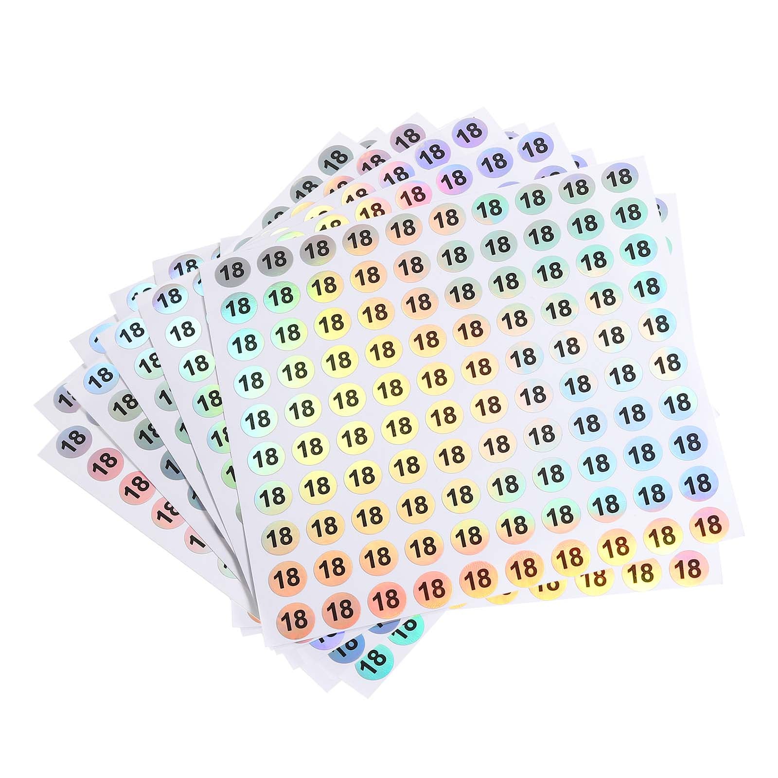 Laser Number Stickers, Number 18 Round Self Adhesive Reflective Sticker ...