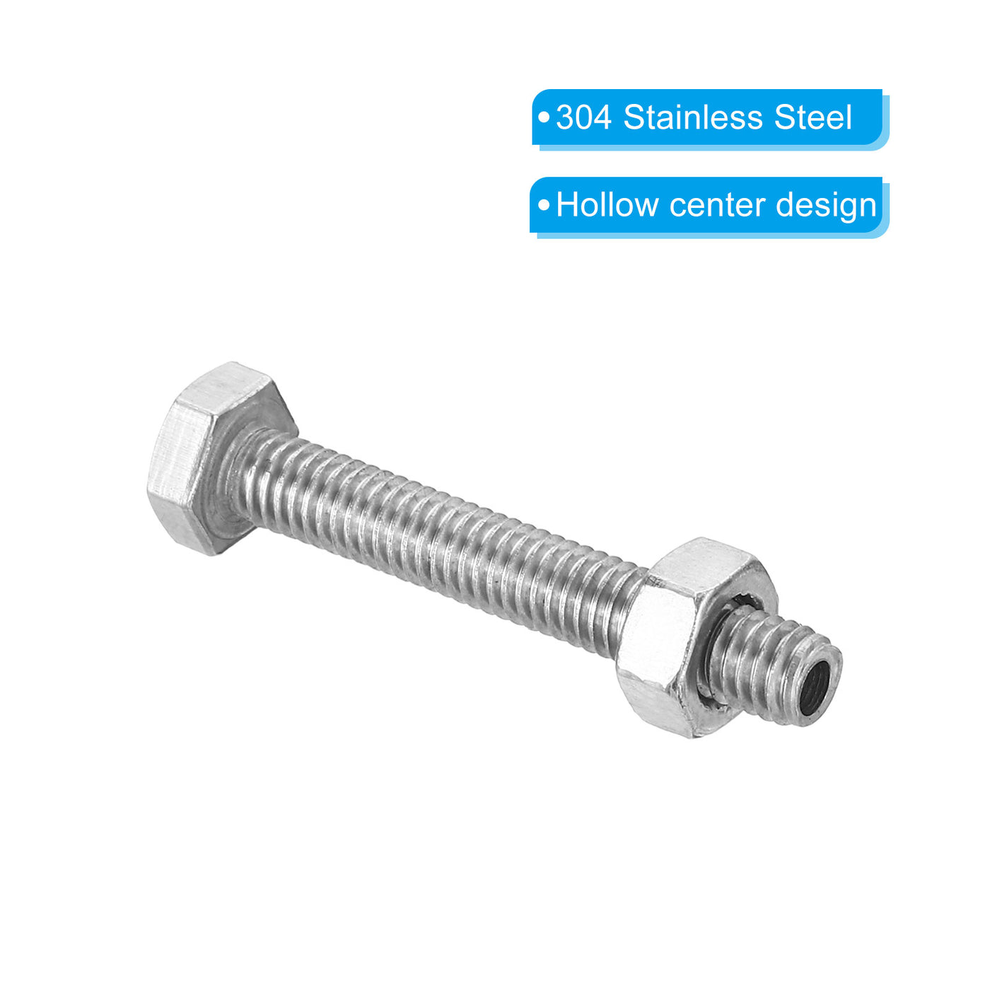 M6x40mm Hollow External Hexagon Screw, 2 Set Cylindrical Lamp Threading ...