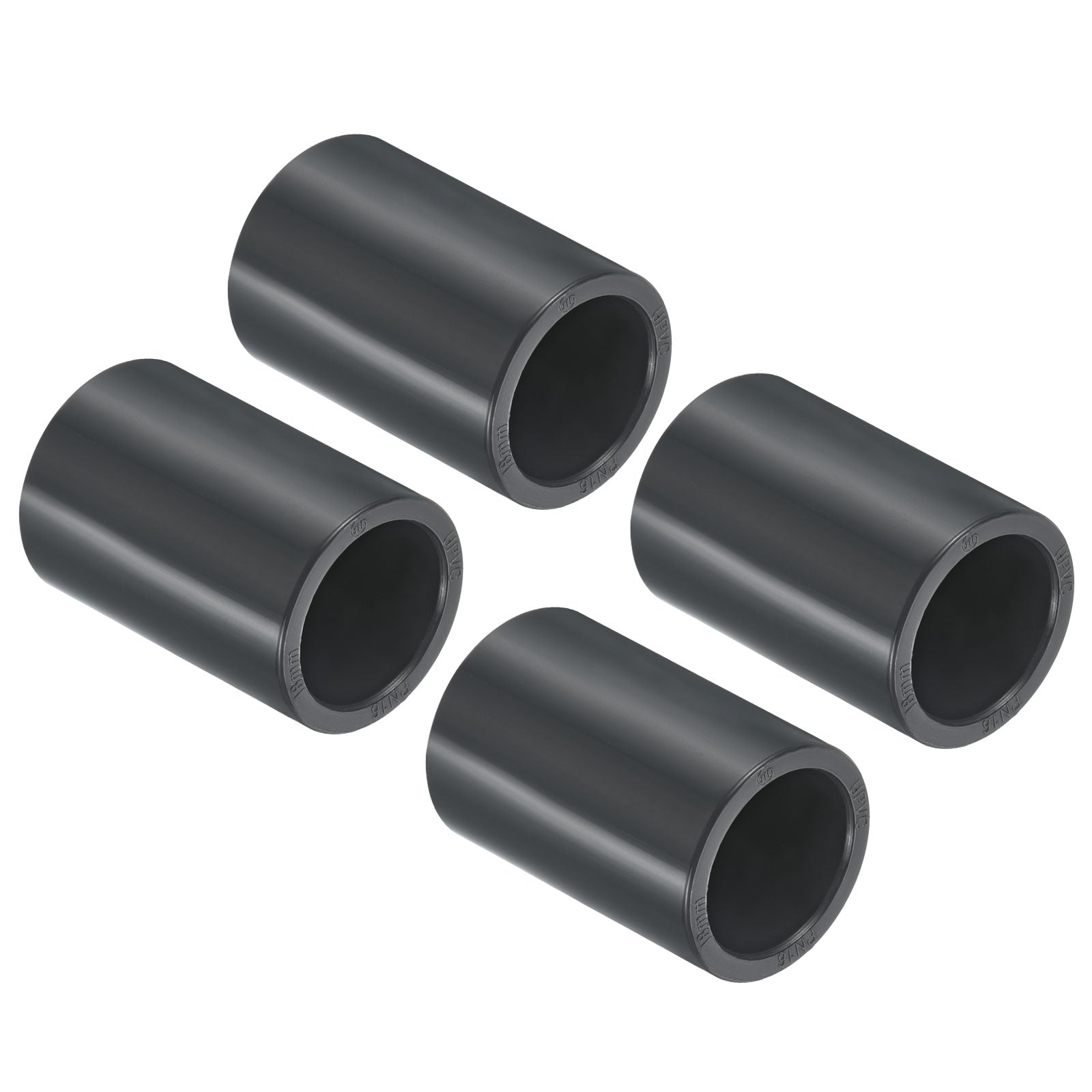 UPVC Pipe Fitting 18mm Socket, 4 Pack Straight Couplings, Dark Grey ...