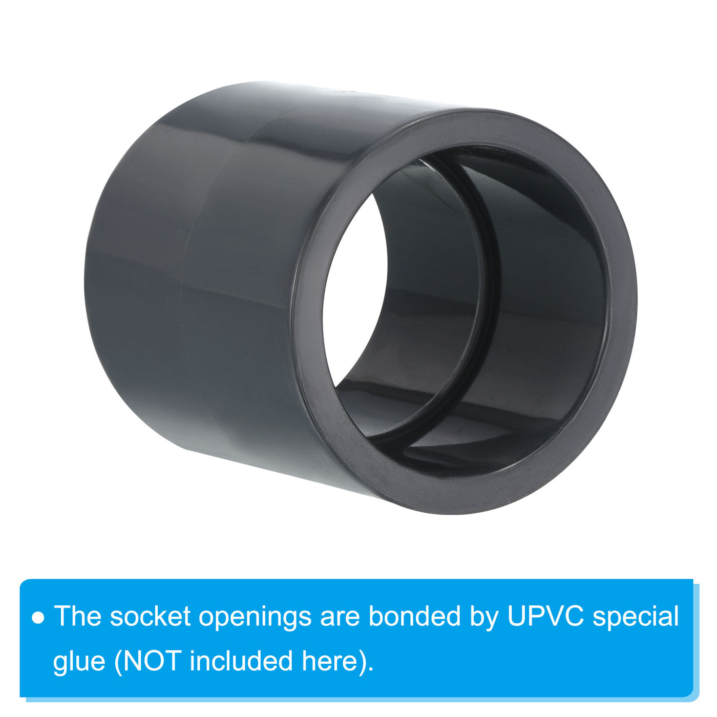 UPVC Pipe Fitting 40mm Socket, 3 Pack Straight Coupling, Dark Grey ...