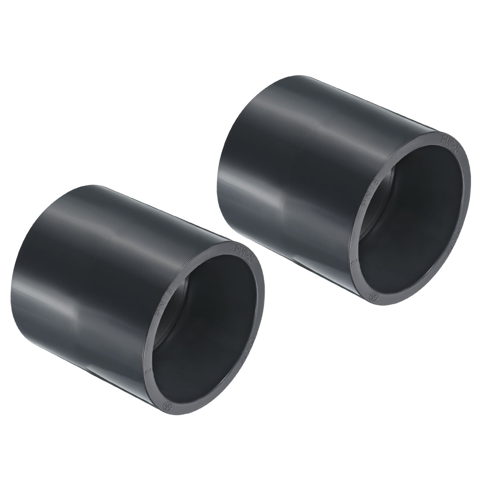 UPVC Pipe Fitting 75mm Socket, 2 Pack Straight Coupling, Dark Grey ...
