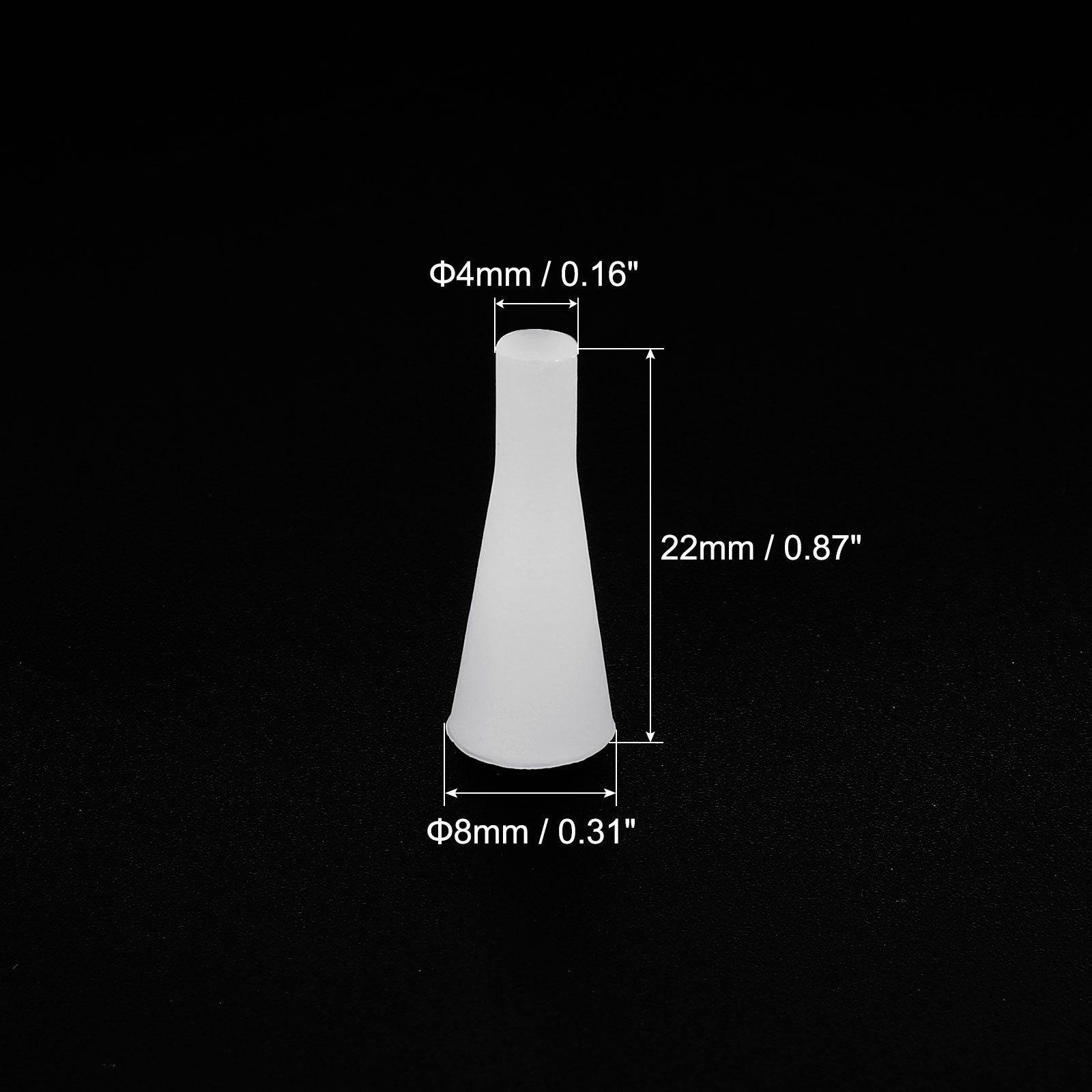 Silicone Rubber Tapered Plug 4mm to 8mm Solid White for Lab Use 20 ...