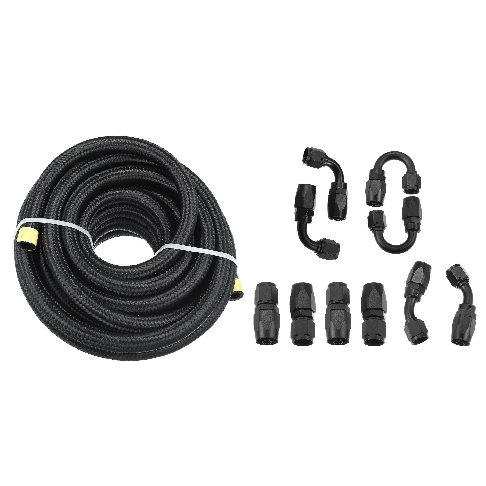 Universal 6AN Fuel Line Kit 20FT Nylon Braided Oil Fuel Line Hose End ...