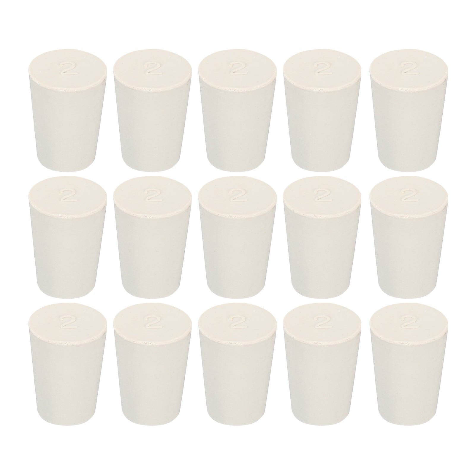 Rubber Tapered Plug 15mm to 20mm Solid Test Tubes Bungs Stopper White ...