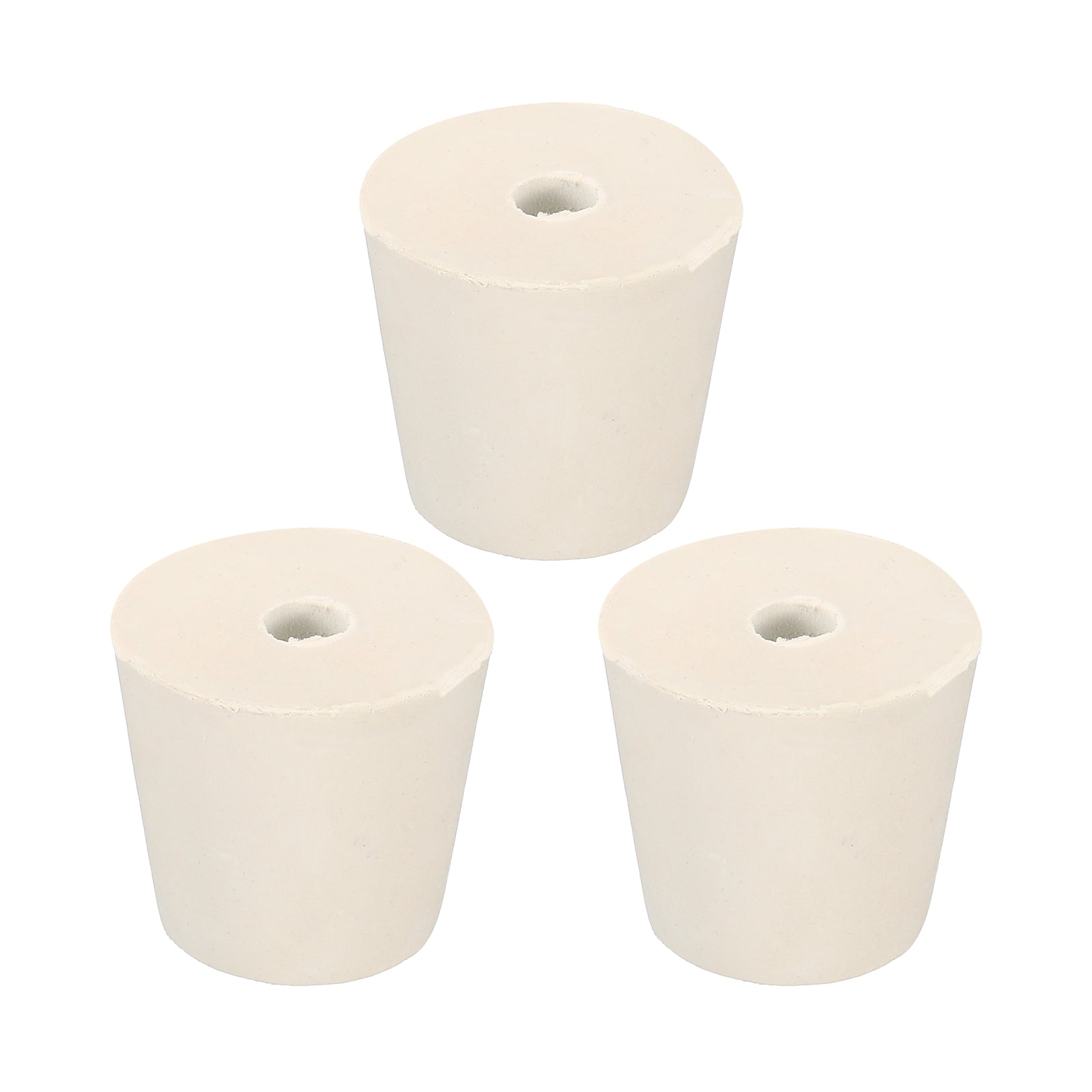 Rubber Tapered Plug 25mm to 33mm with 8mm Hole Tubes Stopper White 3 ...