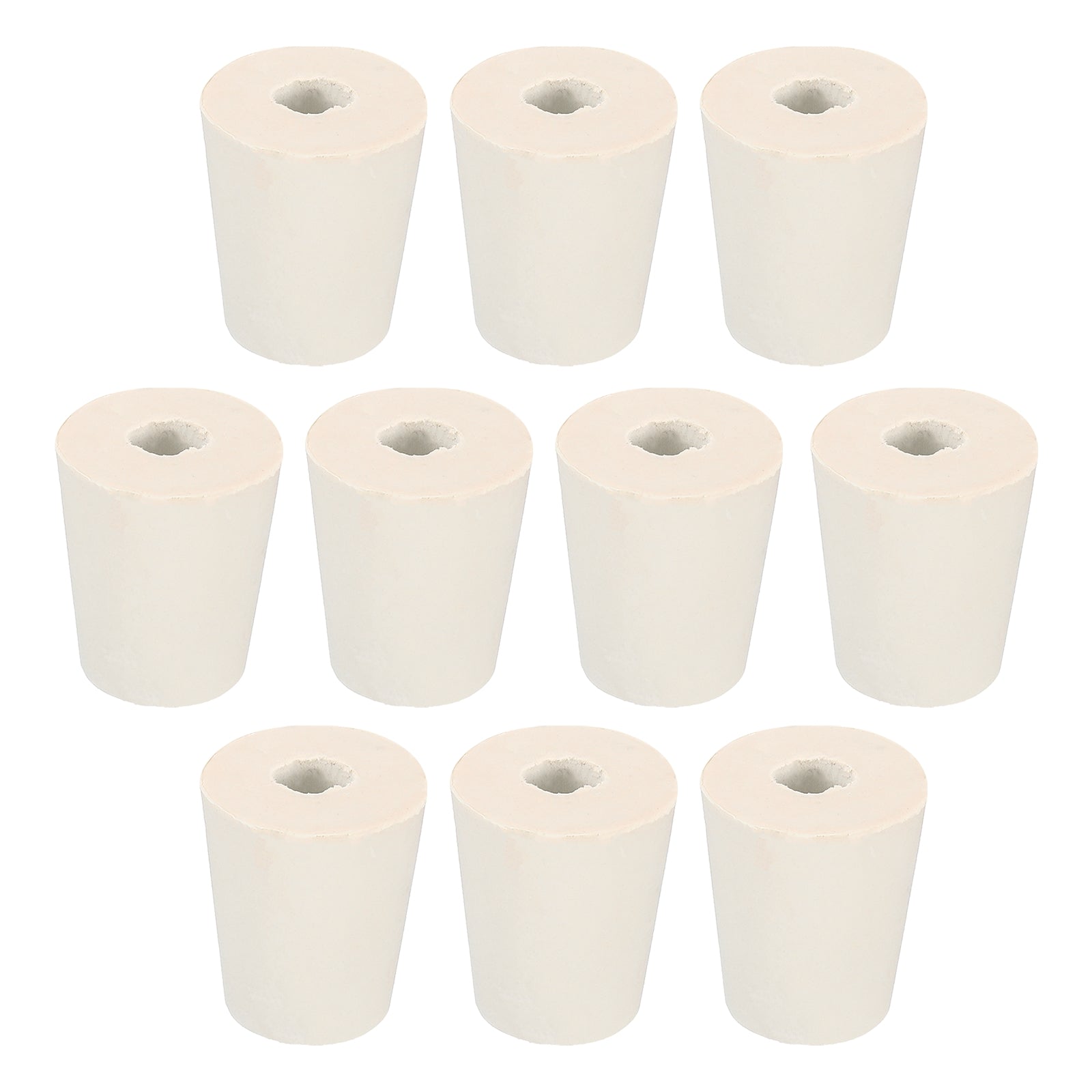 Rubber Tapered Plug 19mm to 26mm with Hole Tubes Stopper White 10 ...