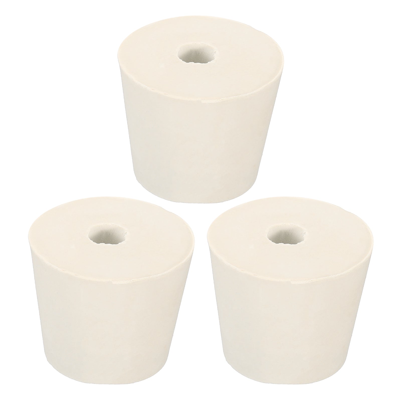Rubber Tapered Plug 28mm to 37mm with Hole Tubes Stopper White 3 Pieces ...