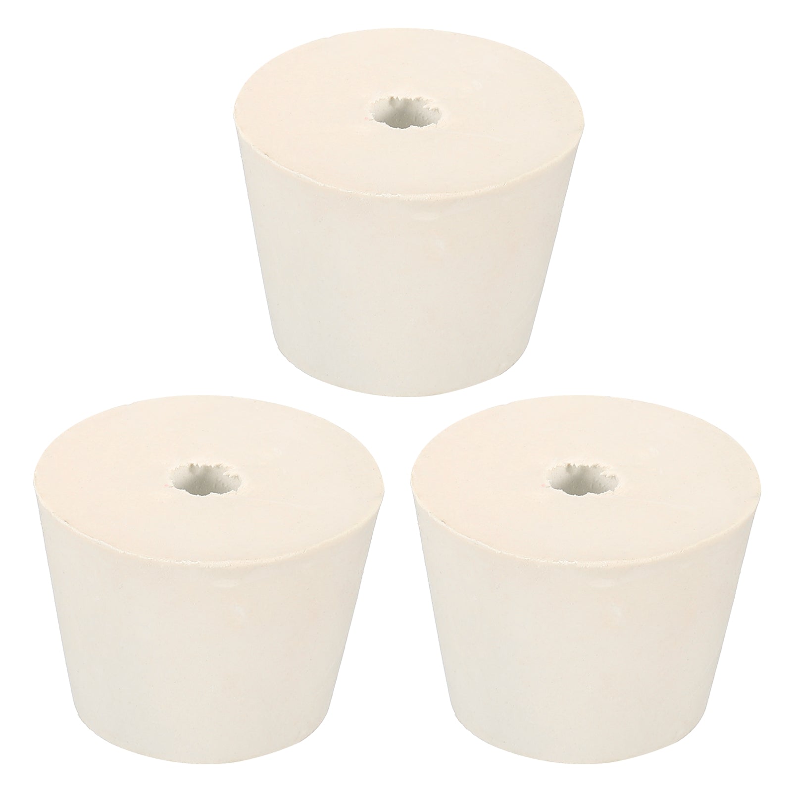 Rubber Tapered Plug 32mm to 42mm with Hole Tubes Stopper White 3 Pieces ...