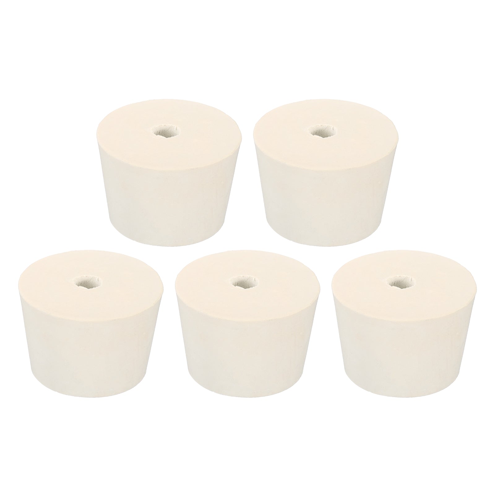 Rubber Tapered Plug 38mm to 46mm with Hole Tubes Stopper White 5 Pieces ...