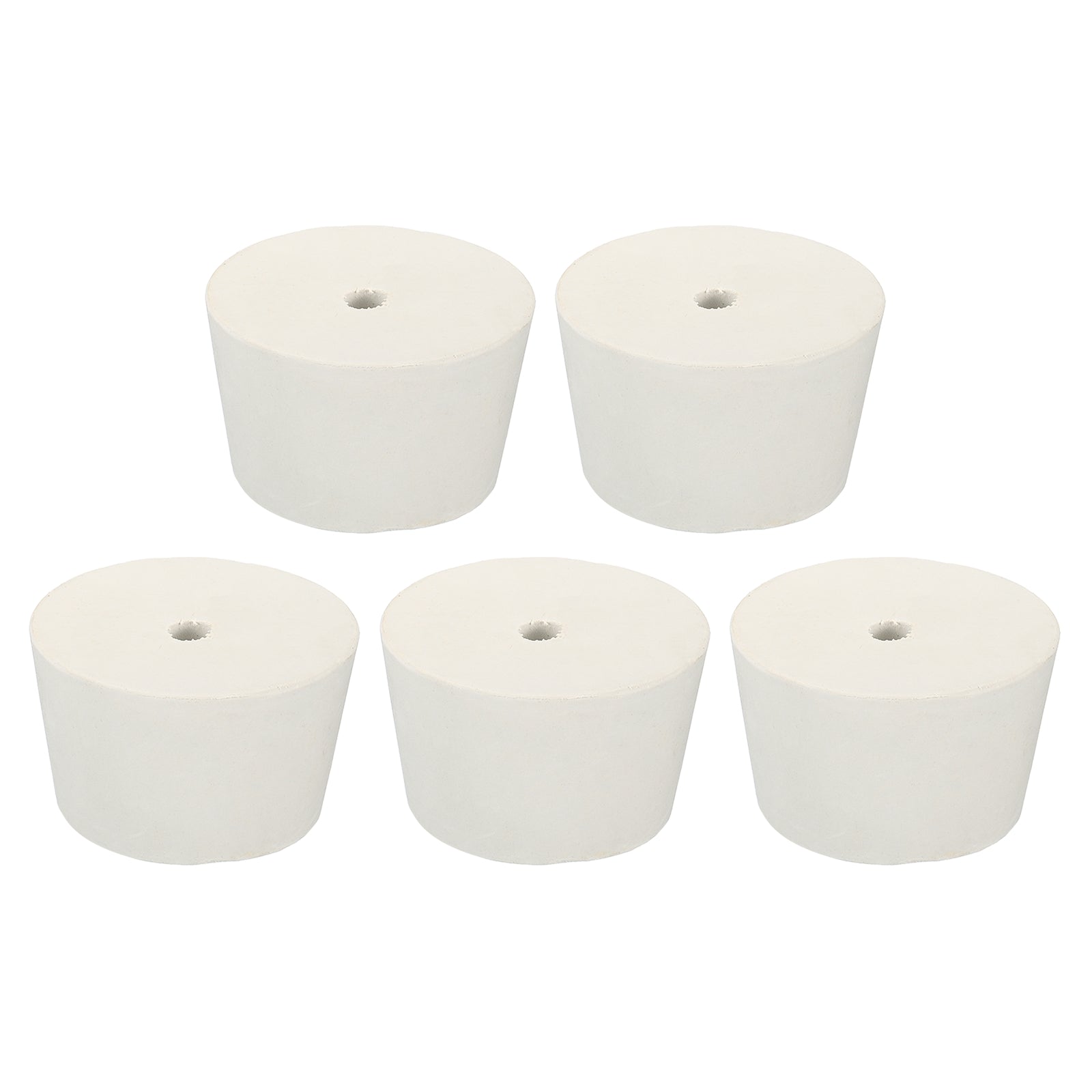 Rubber Tapered Plug 51mm to 62mm with Hole Tubes Stopper White 5 Pieces ...