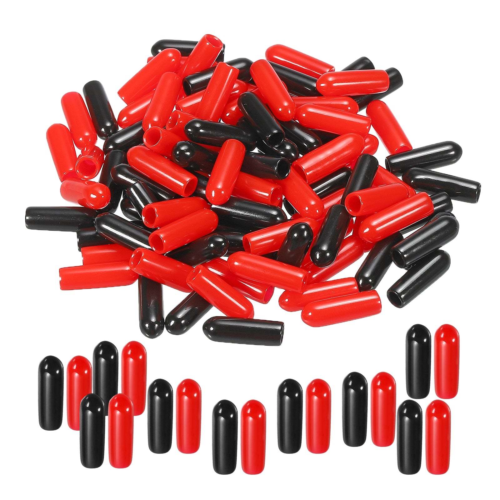 100pcs Rubber End Caps Cover Assortment 3.5mm Screw Thread Protector ...