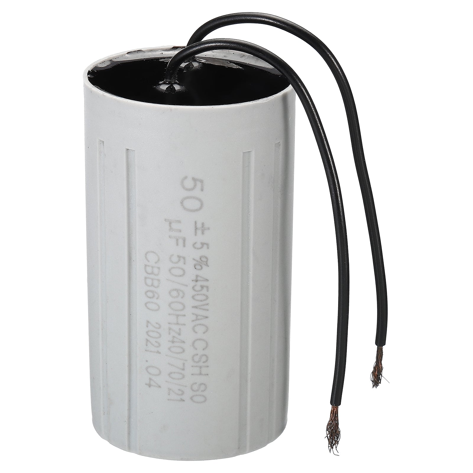 CBB60 50uF Running Capacitor, AC 450V 2 Wires 50/60Hz Cylinder 90x50mm ...