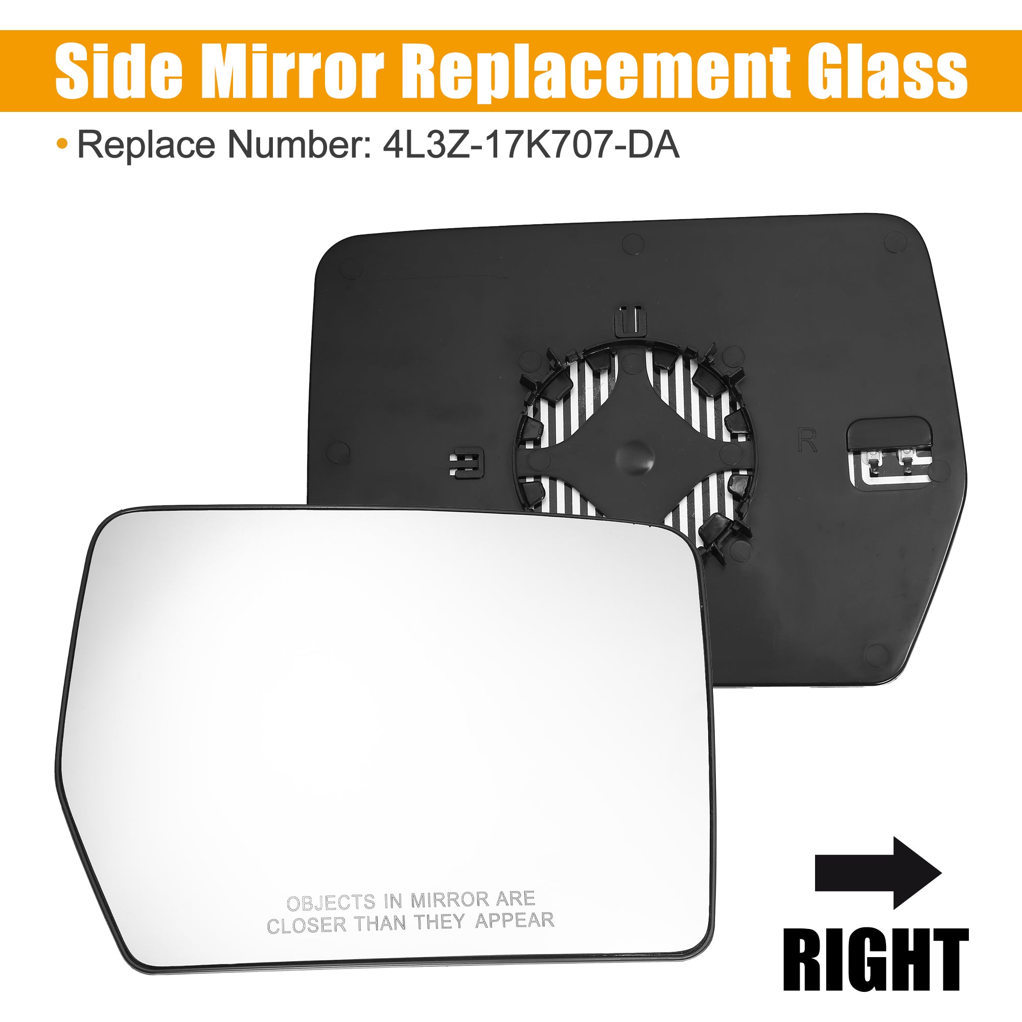 Right Side Mirror Glass Car Rearview Heated Exterior Mirror for Ford F ...