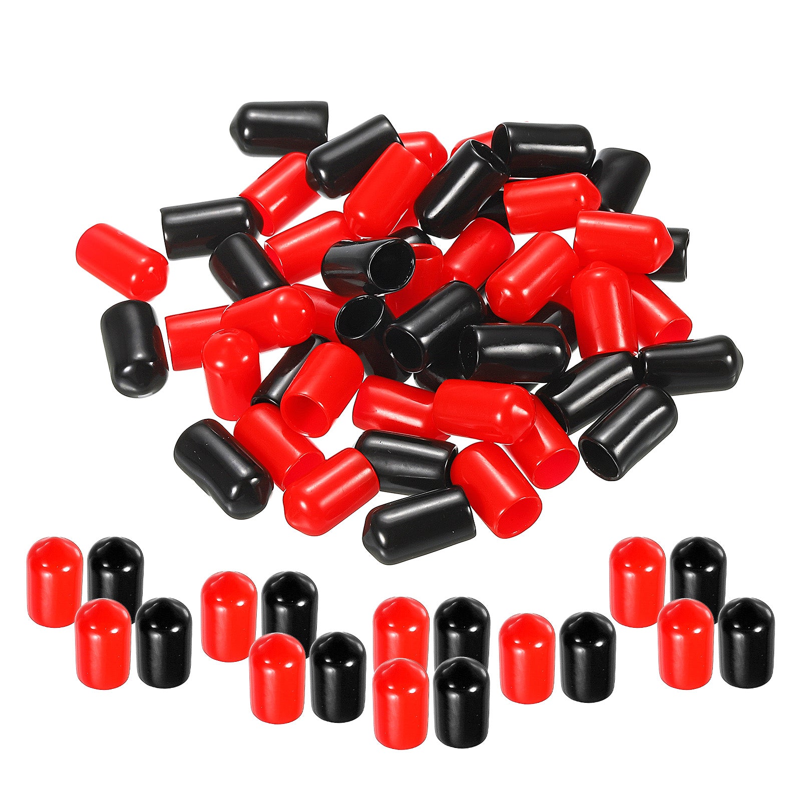 50pcs Rubber End Caps Cover Assortment 8.5mm Vinyl Screw Thread ...